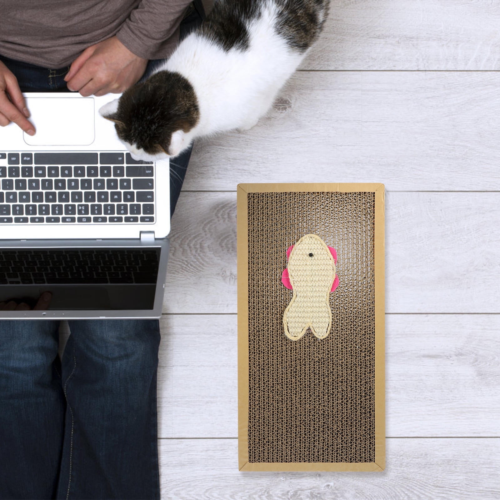 SEWACC 1Pcs Cat Scratching Post Indoor with Sisal and Paper 17.1X8.1X0 ...