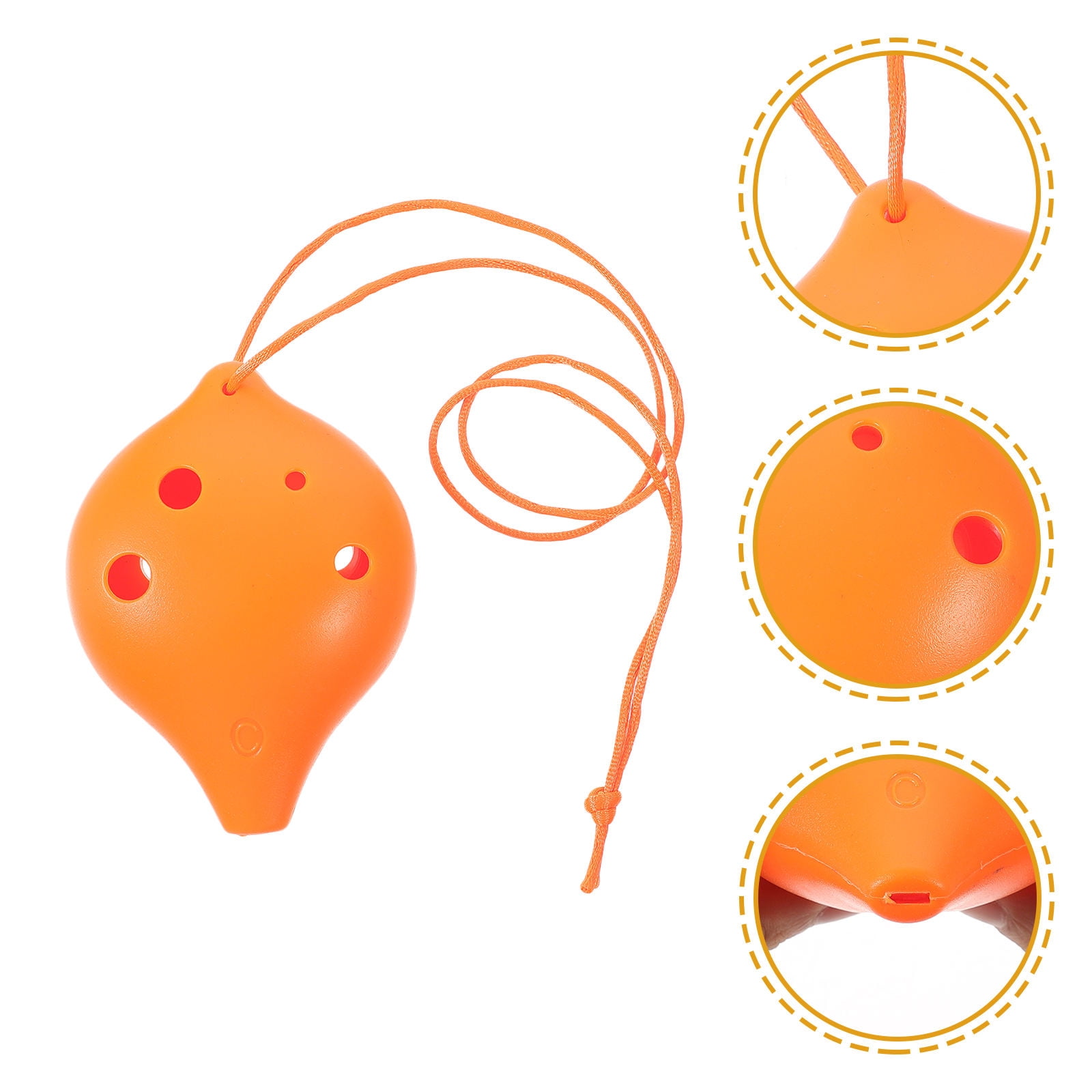 SEWACC 1Pcs Cool Instruments Ocarina for Adults in Orange 3.1x4.3x1.6in ...