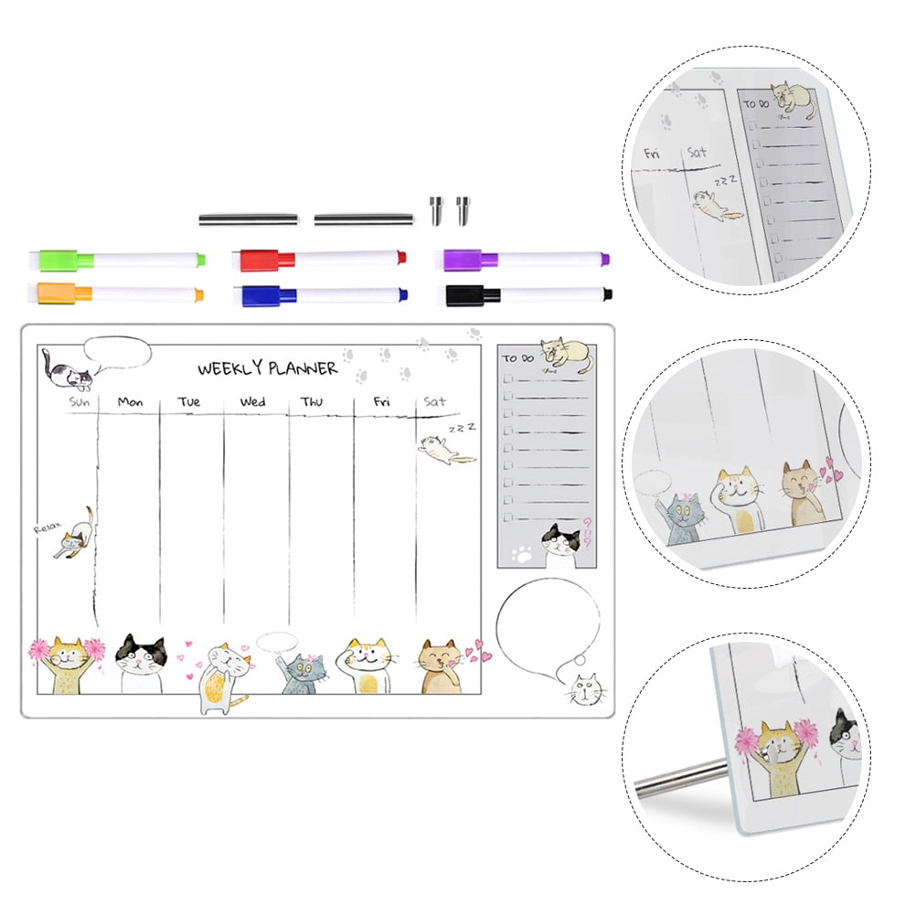SEWACC 1Set School Acrylic Note Board for Students Rectangular Design ...