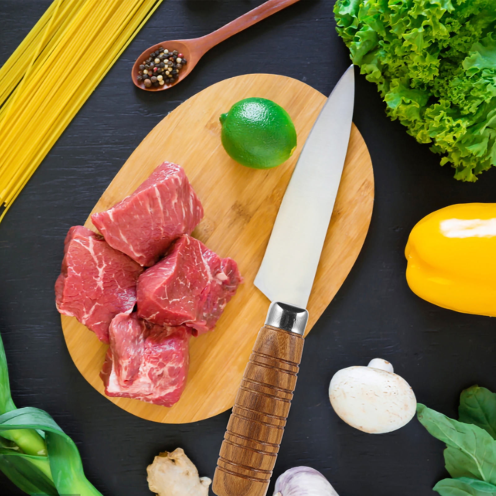 SEWACC 2 Rivets Ergonomic Replacement Handle Set Wood Kitchen Utensil ...