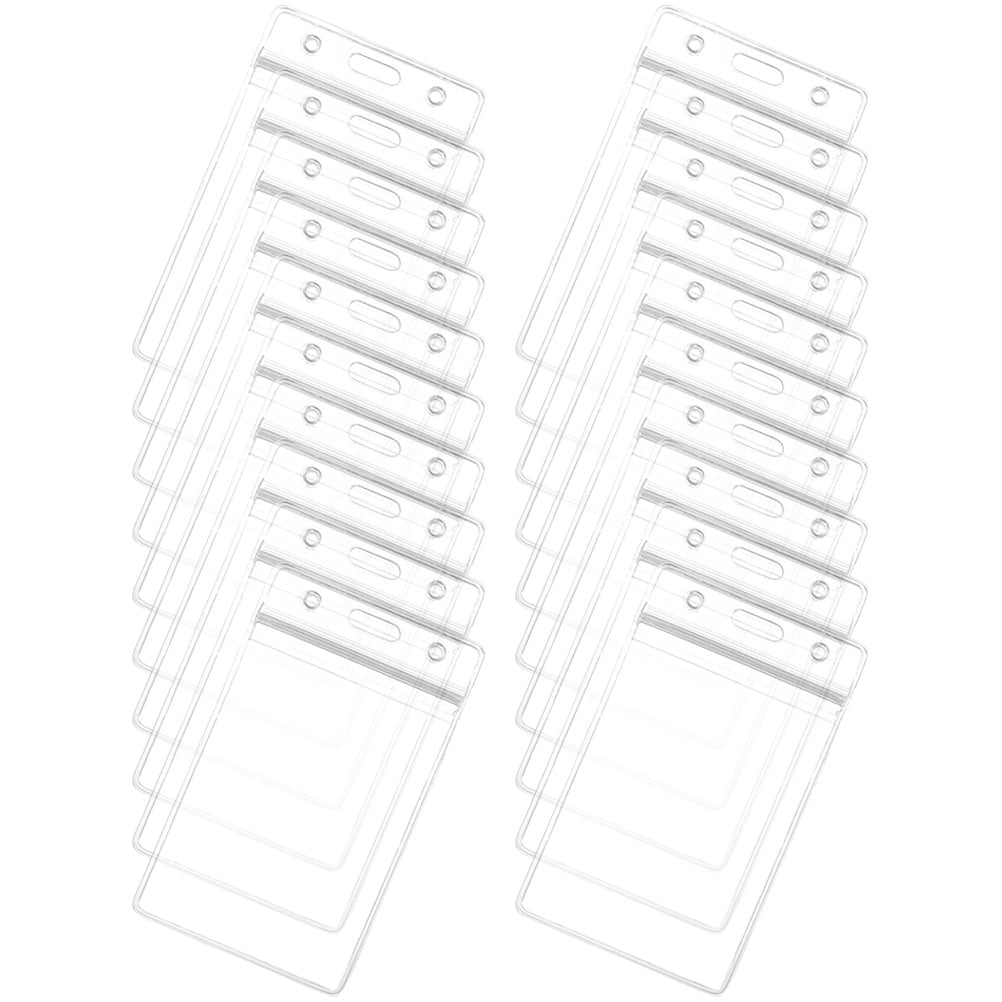 SEWACC 20Pcs Vertical Name Card Holder PVC Material ID Card Holders for ...