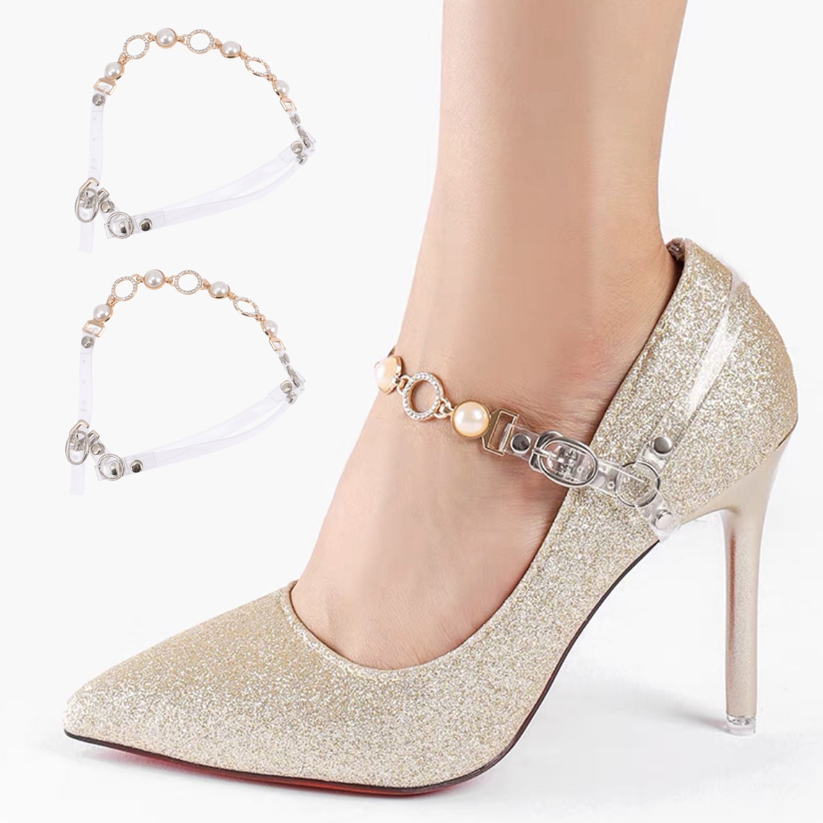 SEWACC 3 Pairs Anti-Drop Straps for High Heels in Assorted Color with ...