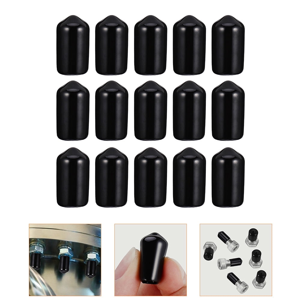 SEWACC 300Pcs Black PVC Bolt Cover Caps for Indoor and Outdoor Use in ...