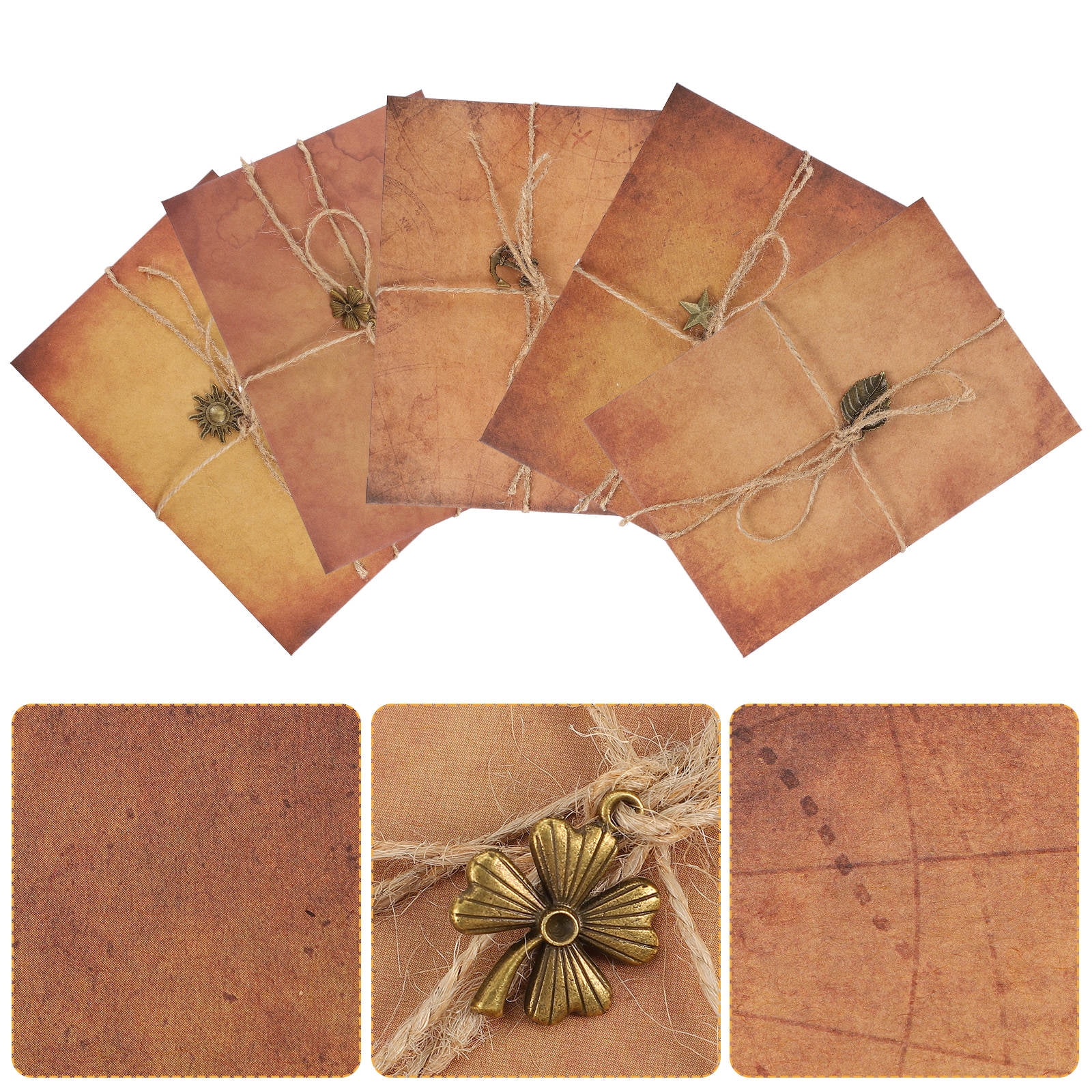 SEWACC 5Set Assorted Color Old Paper and Envelopes for Parties ...