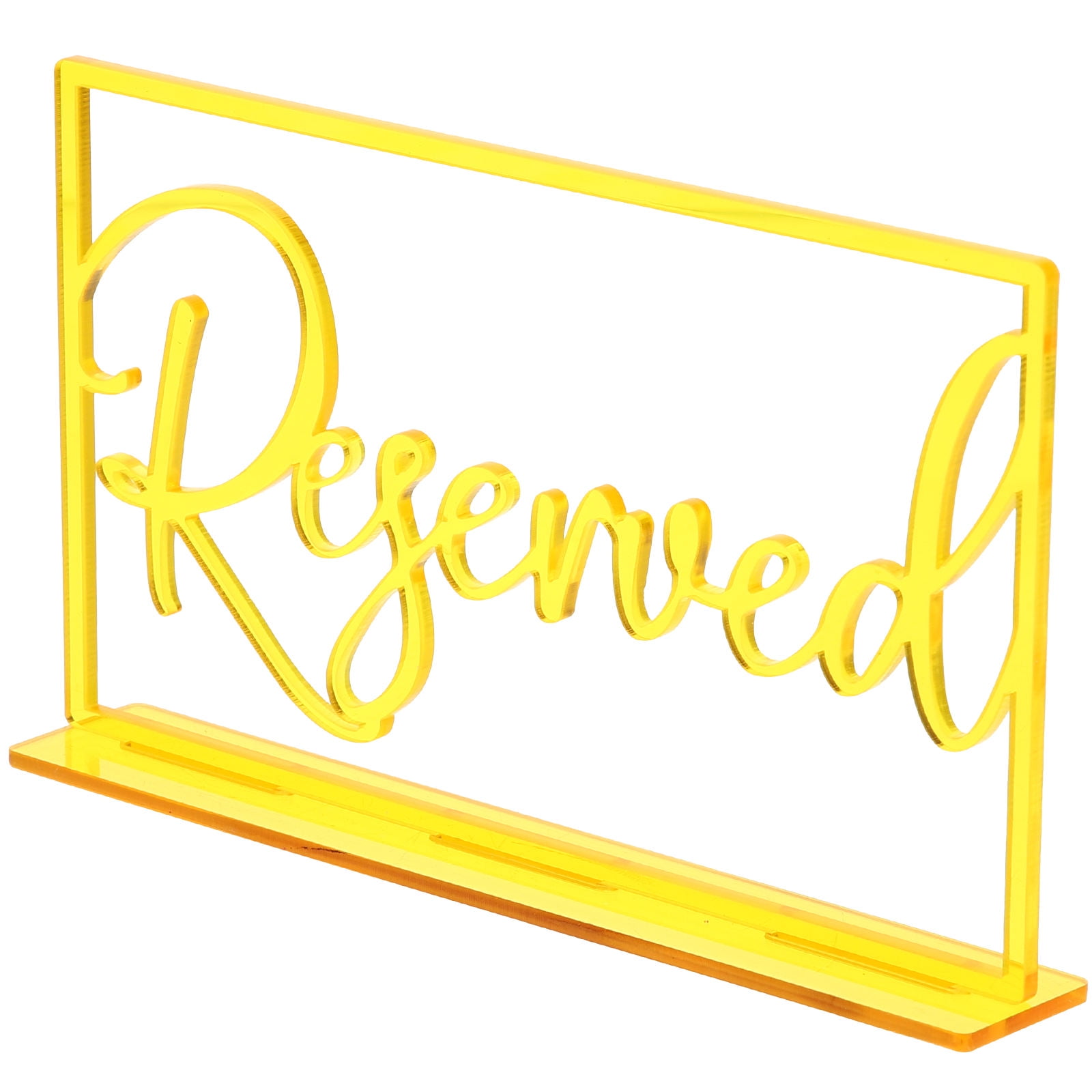 SEWACC 6Pcs Golden Yellow Acrylic Table Reserved Signs for Wedding ...