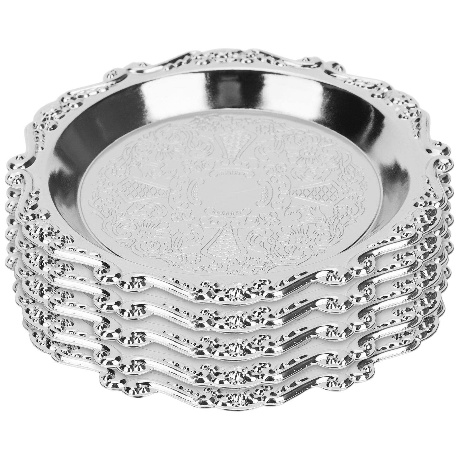 SEWACC 6Pcs Metal Serving Platters For Serving Food Party With Leaf ...