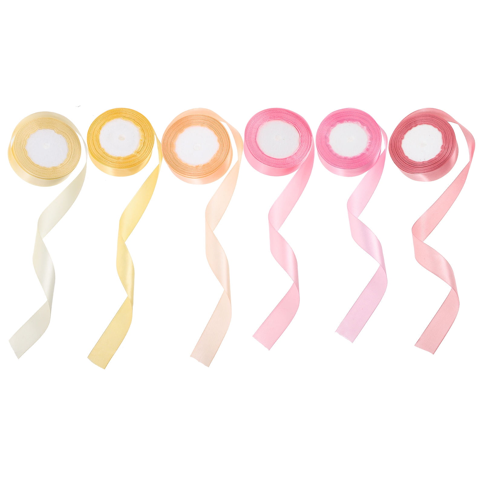SEWACC Assorted Color Ribbon Roll Set of 6 Wide Ribbons for Weddings ...