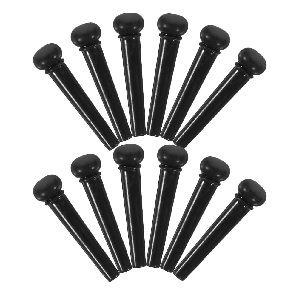 SEWACC Guitar Bridge Pins 12Pcs Black ABS for Acoustic and Folk Guitars ...