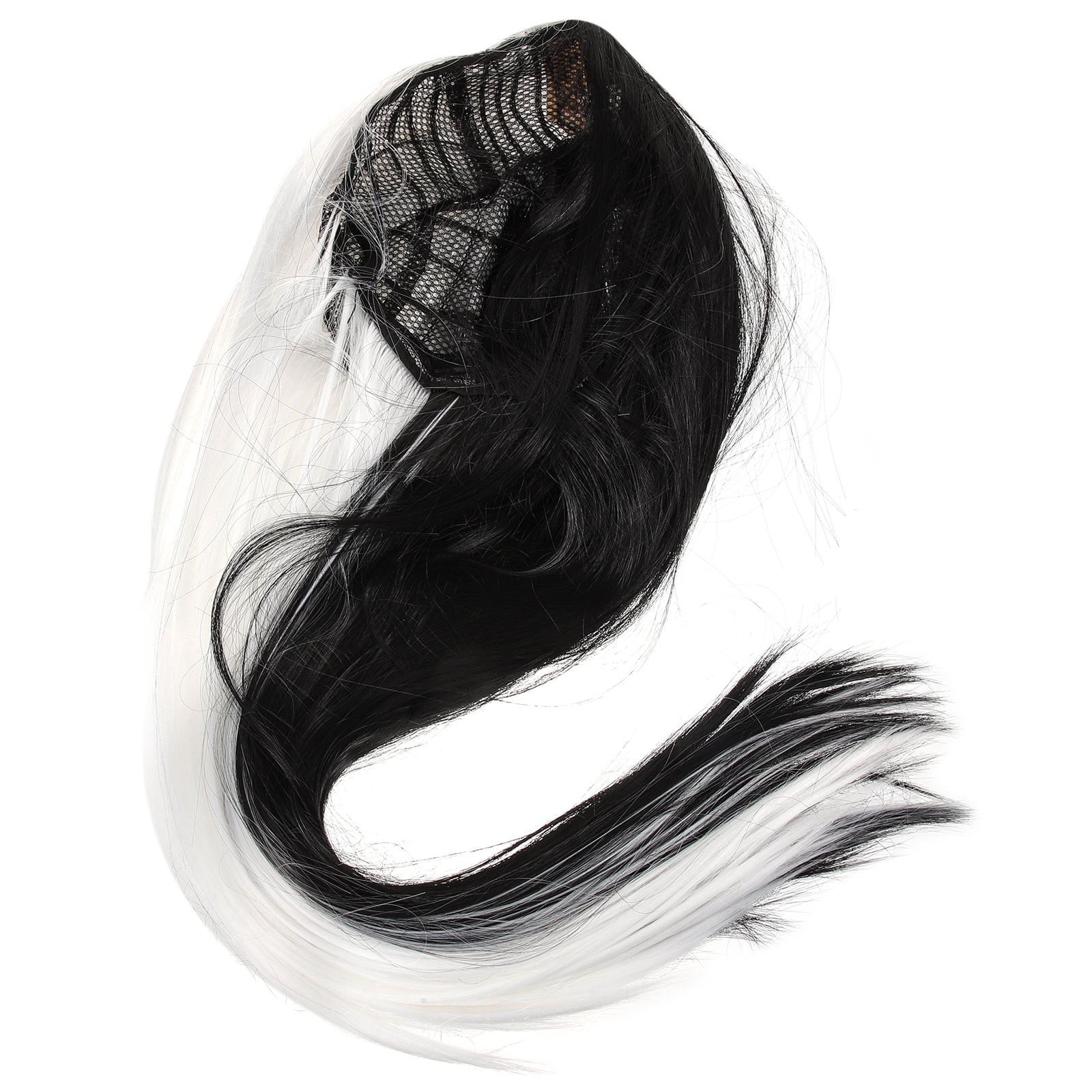 SEWACC Half Black Half White Wigs 1Pack Long Straight High Temperature Silk Wig For Ladies ...