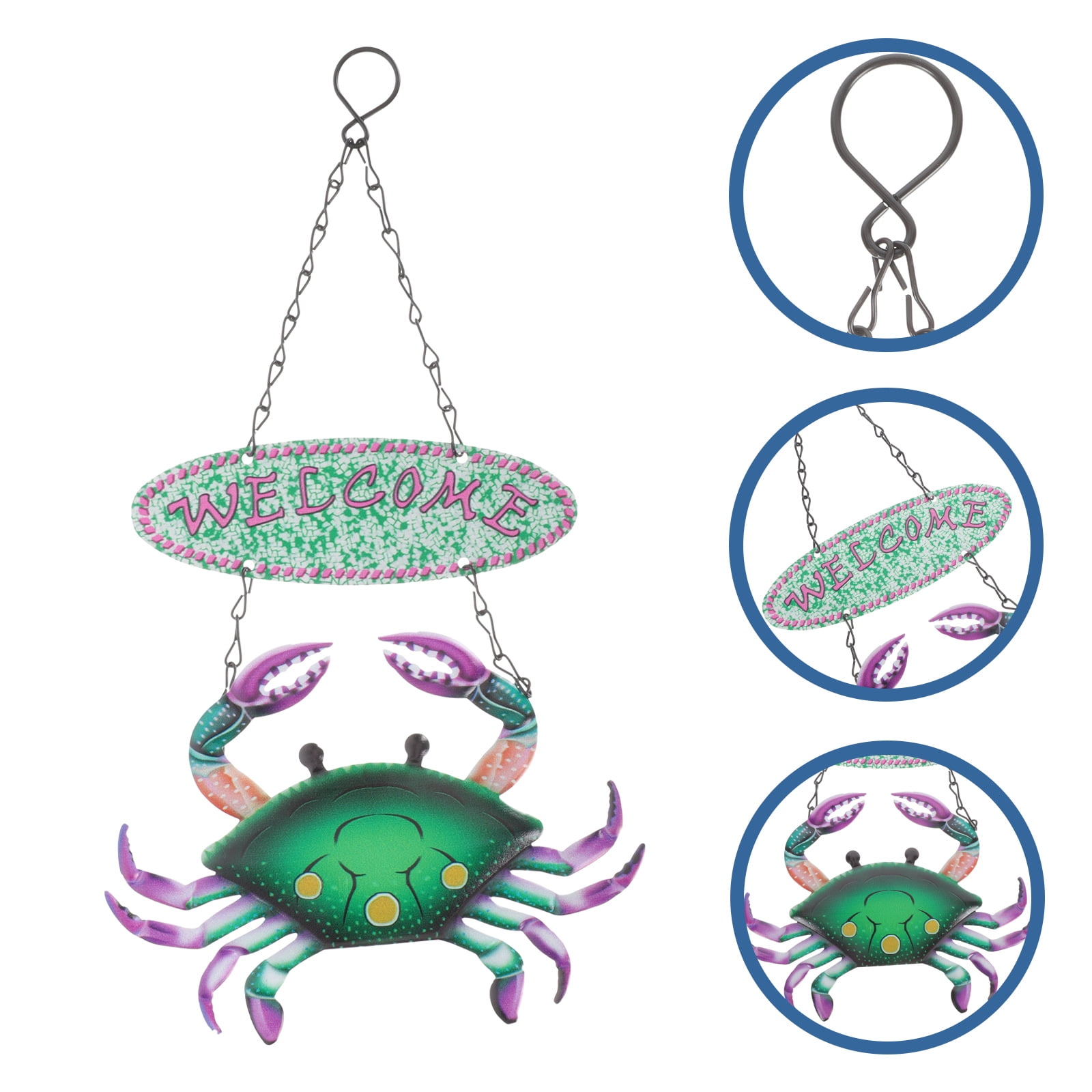 SEWACC Hanging Welcome Sign in Crab Shape for Front Door 1Pcs 33x18cm ...