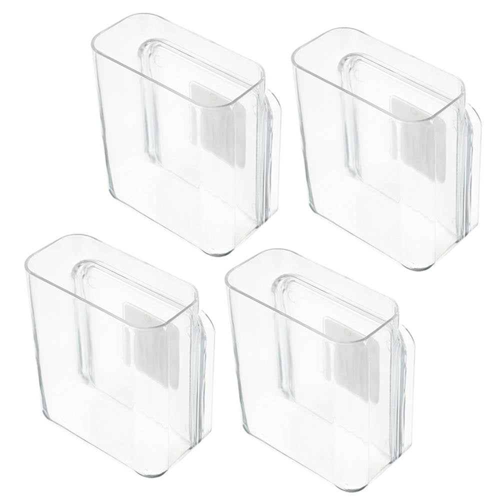 SEWACC Wall Mounted Storage Boxes 4Pcs Transparent Plastic Bins for ...