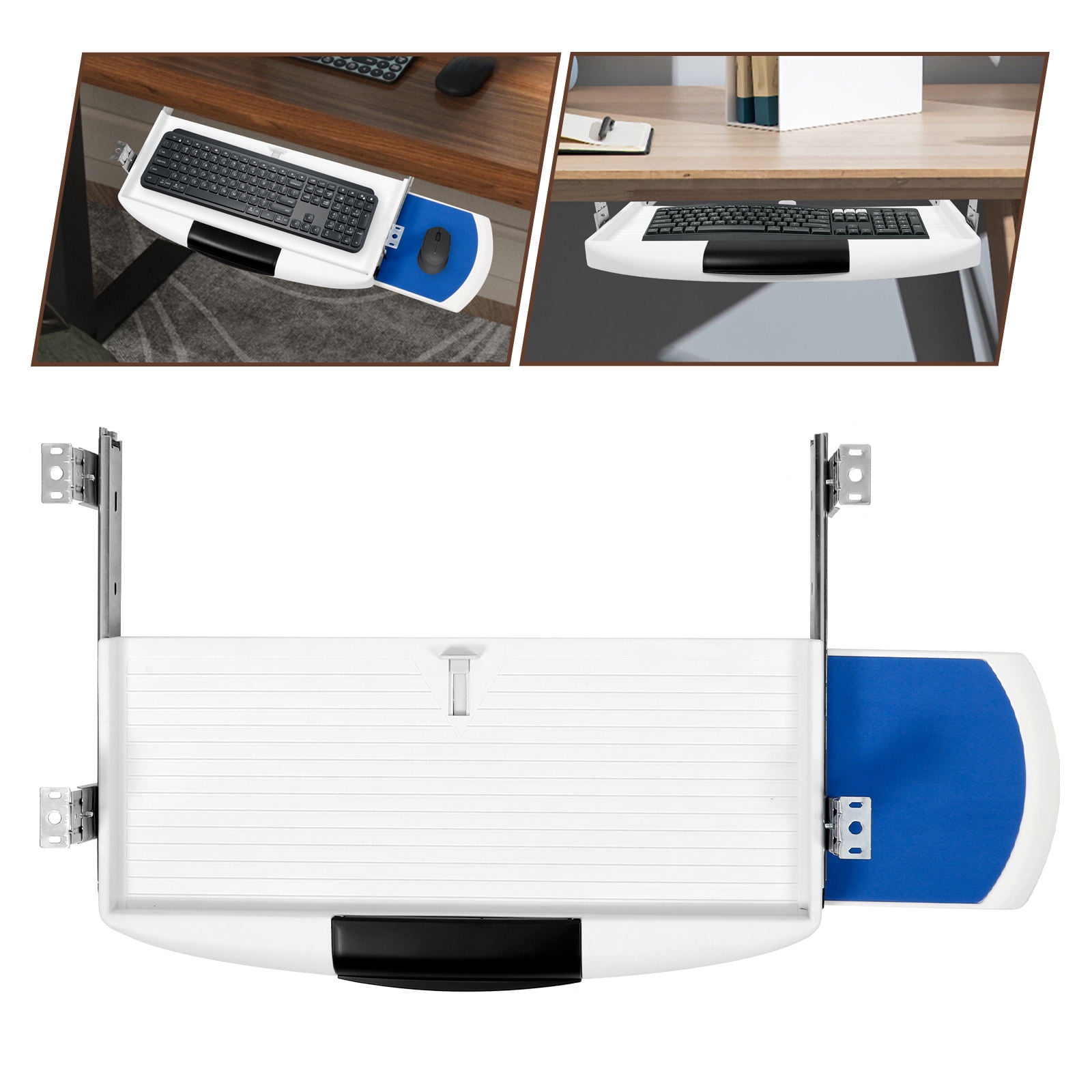 SEWACC White Abs Iron Keyboard Tray for Workplace Organization 1Pcs ...