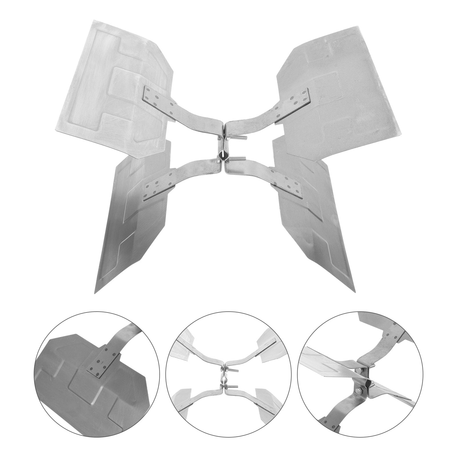 SEWCHICS 1 Pair Iron Agricultural Fan Blade Silver 36.0x23.0x22.0in For ...