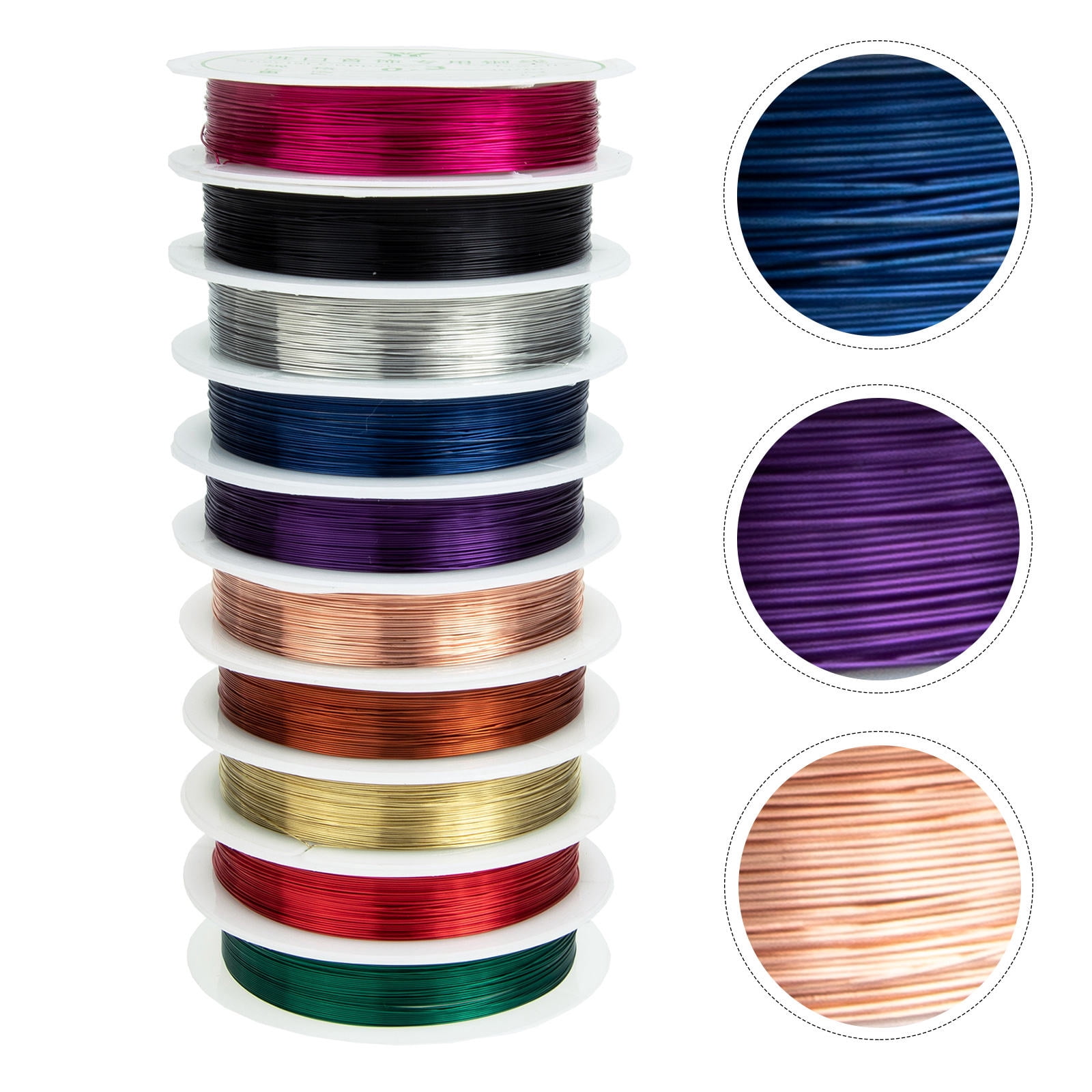 SEWCHICS 10 Rolls Jewelry Beading Wire Assorted Color Round for DIY ...