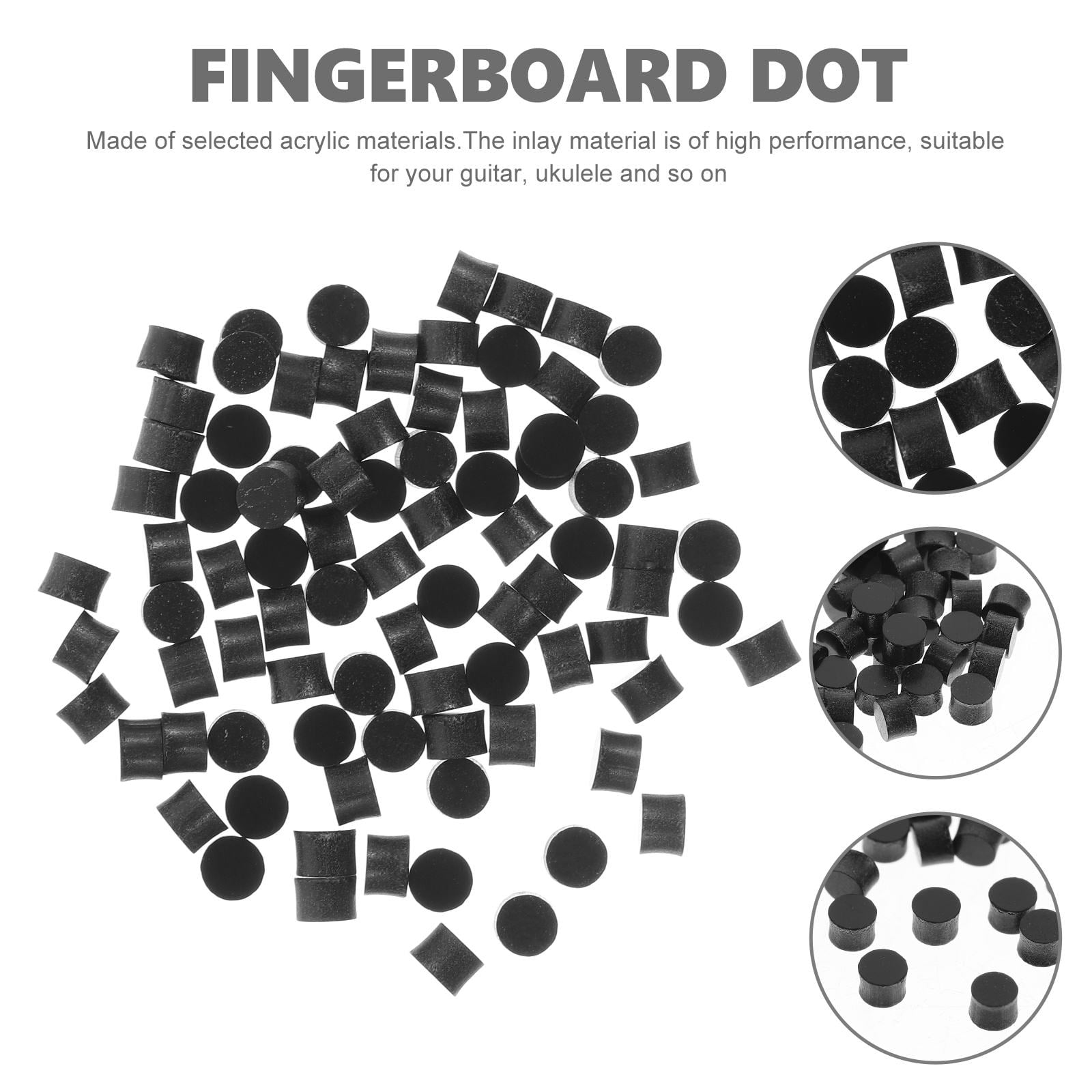 SEWCHICS 100Set Acrylic Inlay Dots for Guitar Fretboard Inlay Black ...
