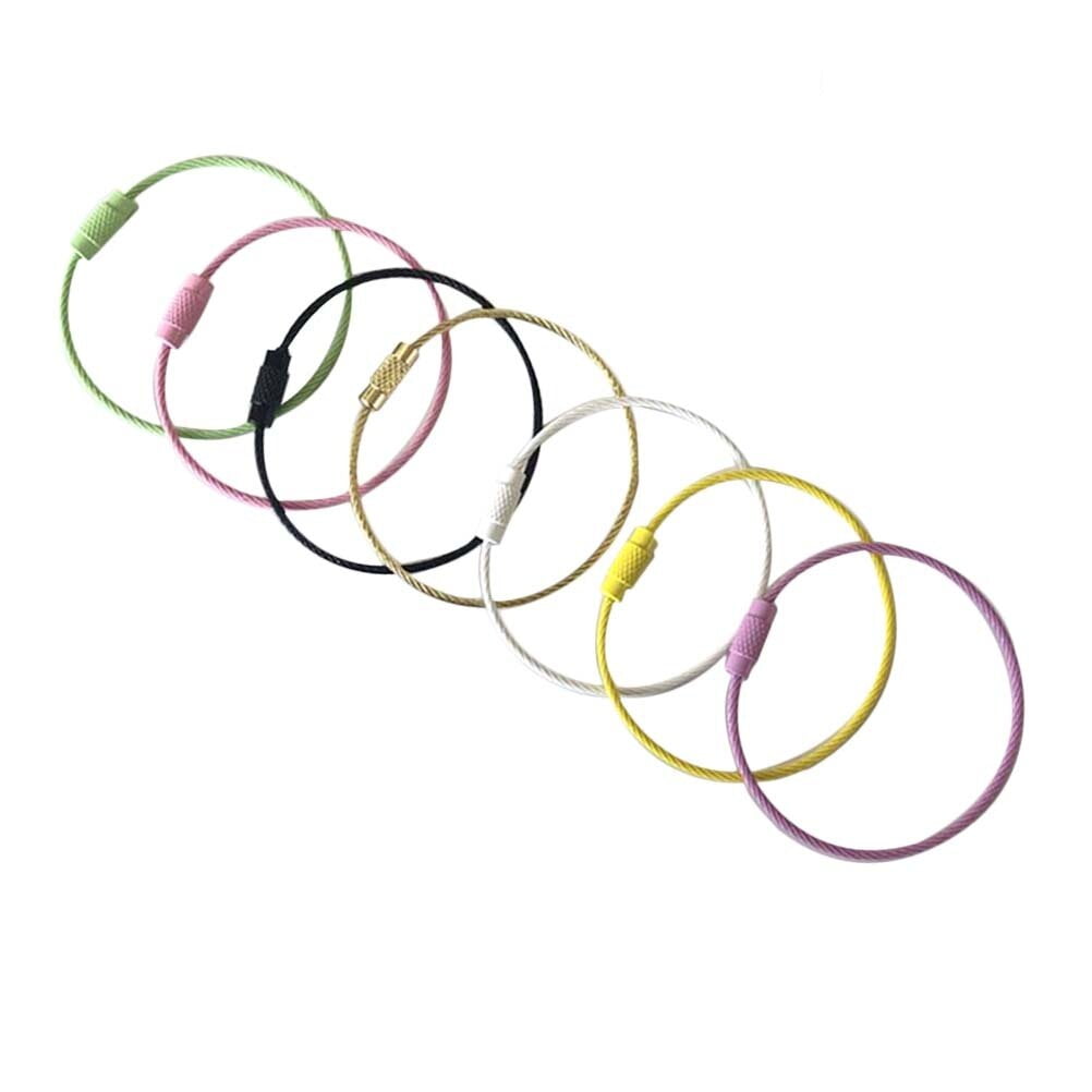 SEWCHICS 10Pcs Durable Steel Wire Key Ring Assorted Color Keychains for ...