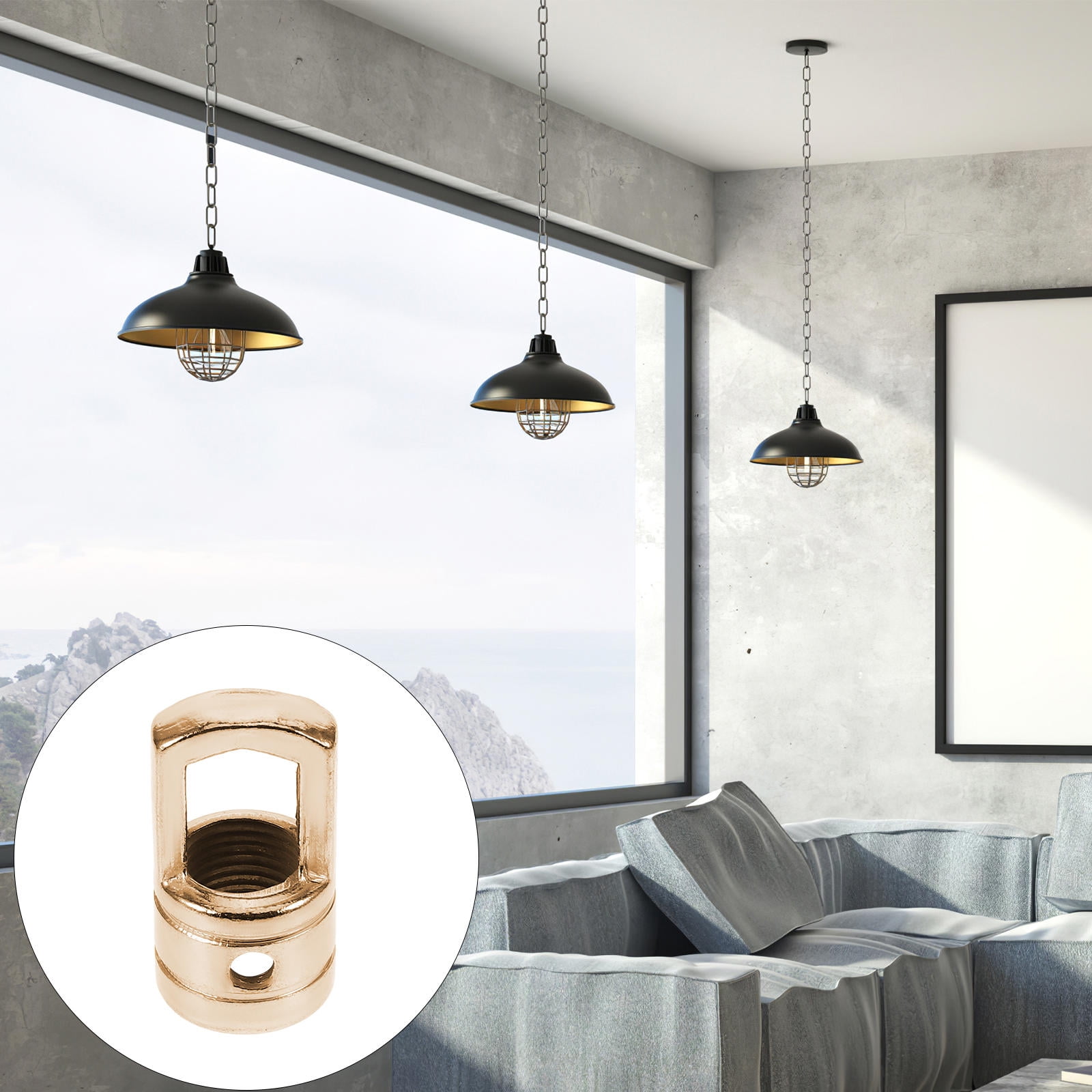 SEWCHICS Ceiling Hanging Loop Lamp Nut Ring Rose Gold 10Pcs 1.1X0.5X0 ...