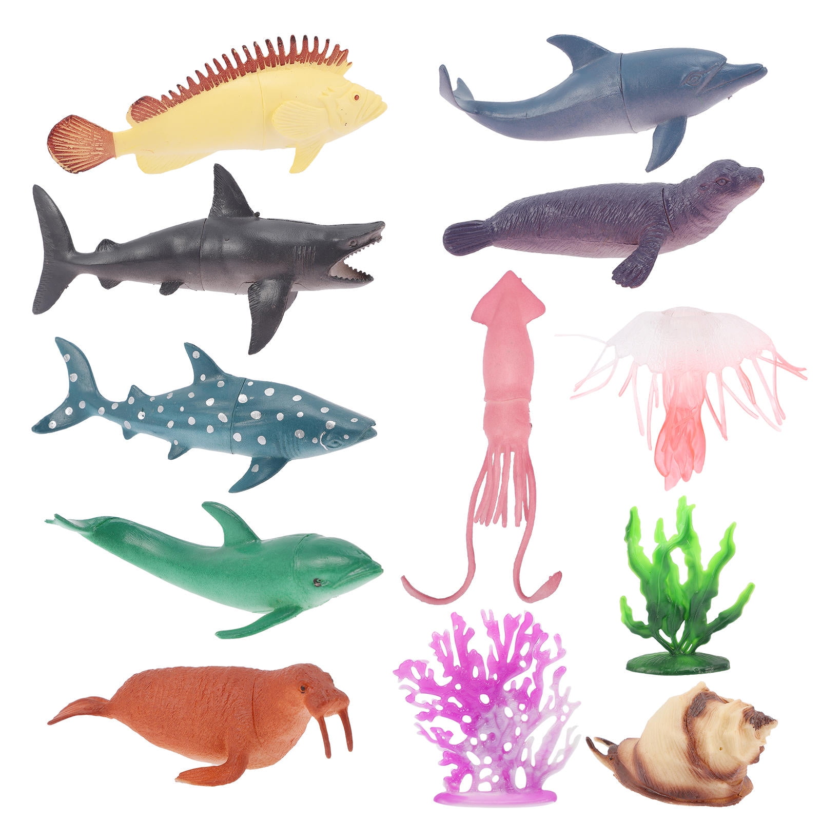 SEWCHICS 12 Pcs Mini Sea Animal Figures Toy Ocean Figurines Toys for ...