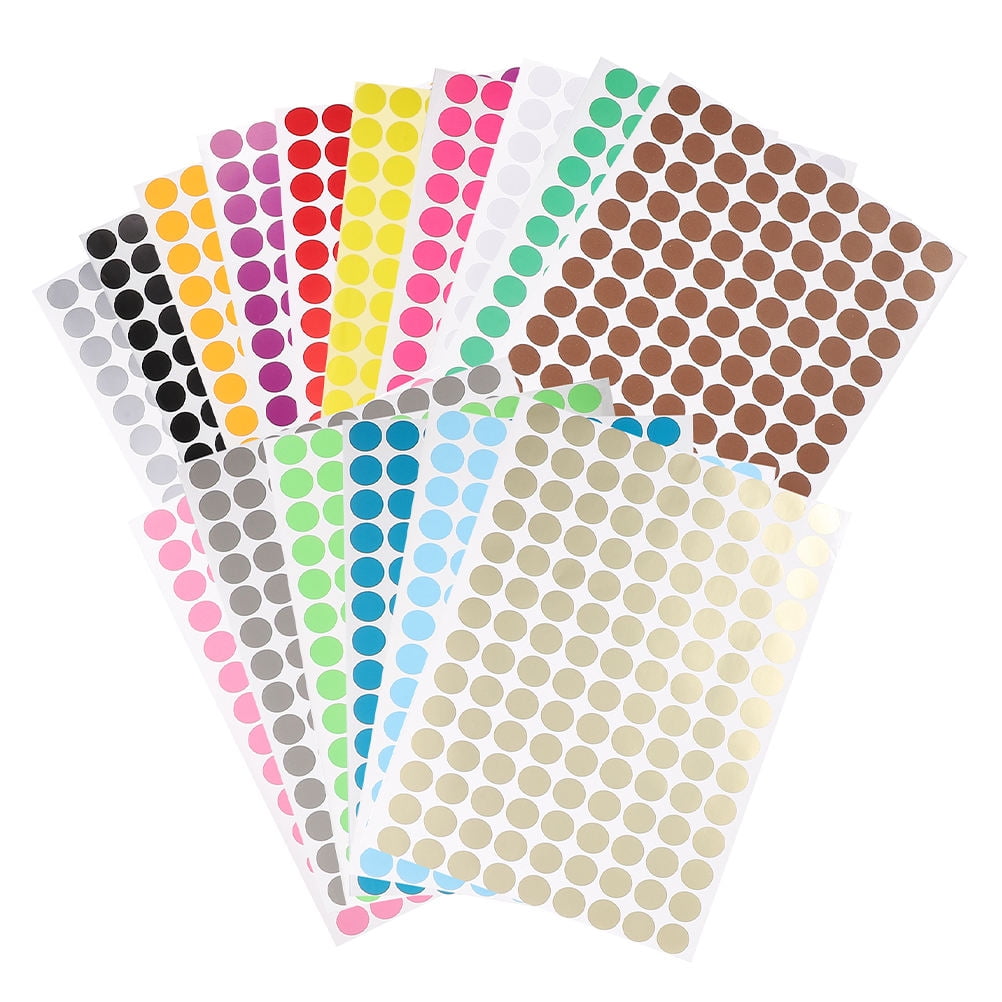 SEWCHICS 16 Sheets Round Classification Stickers Multi Adhesive Sticker ...