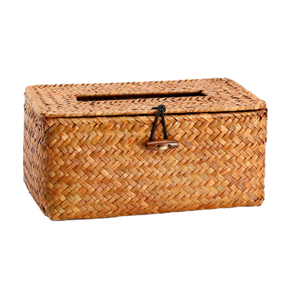 SEWCHICS 1Pack Hand-Woven Seagrass Tissue Case Dispenser Easy Access ...