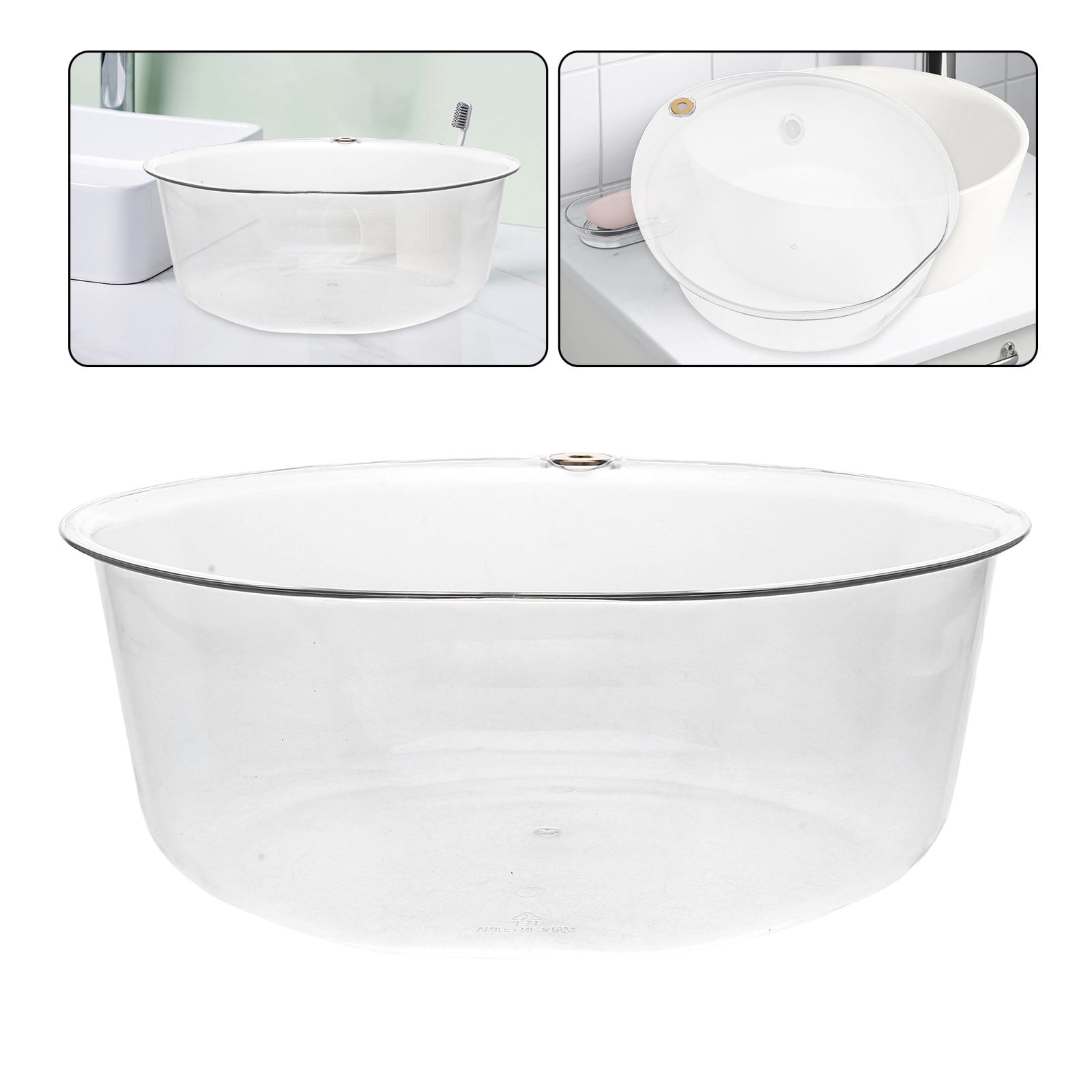 SEWCHICS Household Wash Tub Transparent Plastic 1Pcs for Dormitory ...