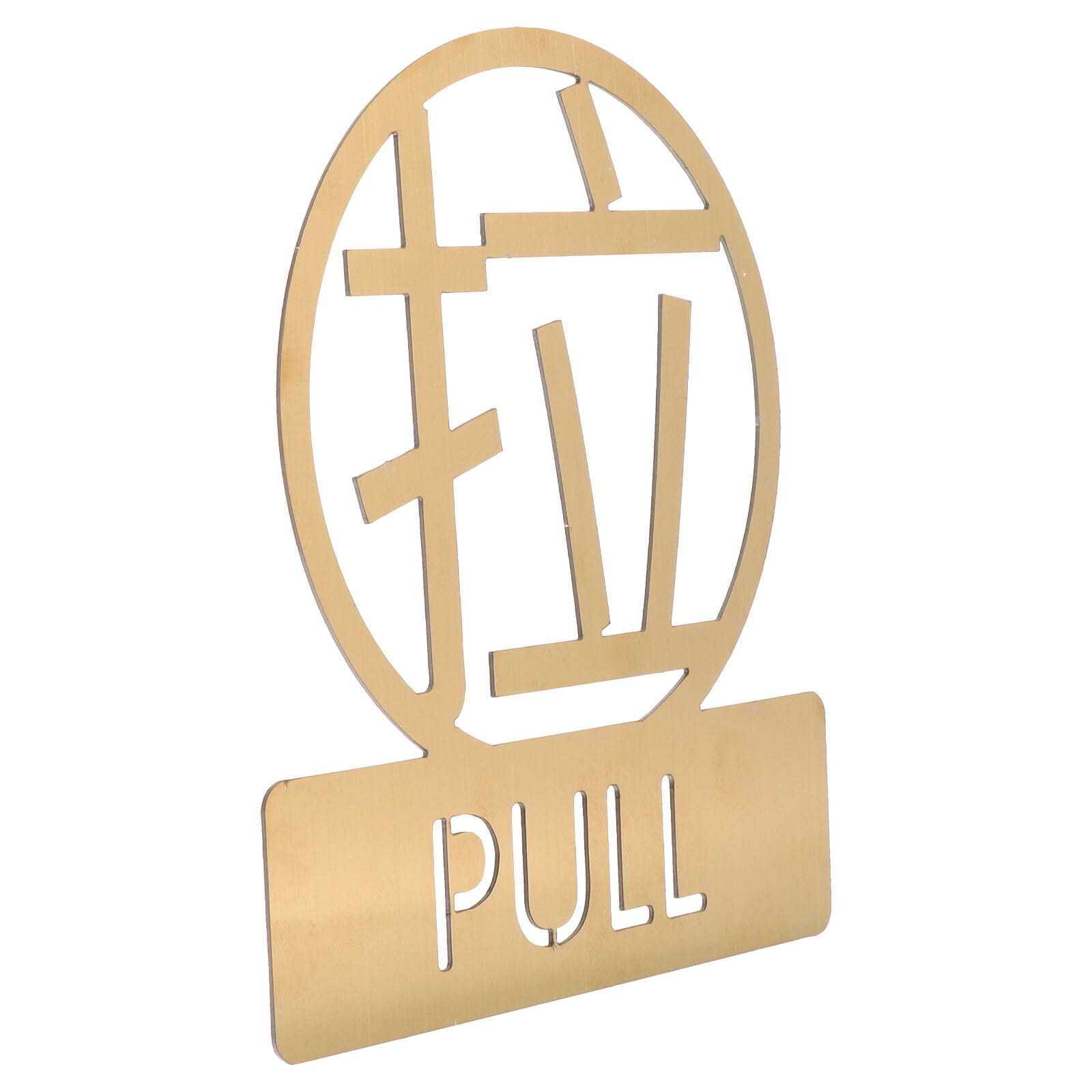 SEWCHICS 1Pc Golden Rectangular Stainless Steel Door Push-and-pull Sign ...