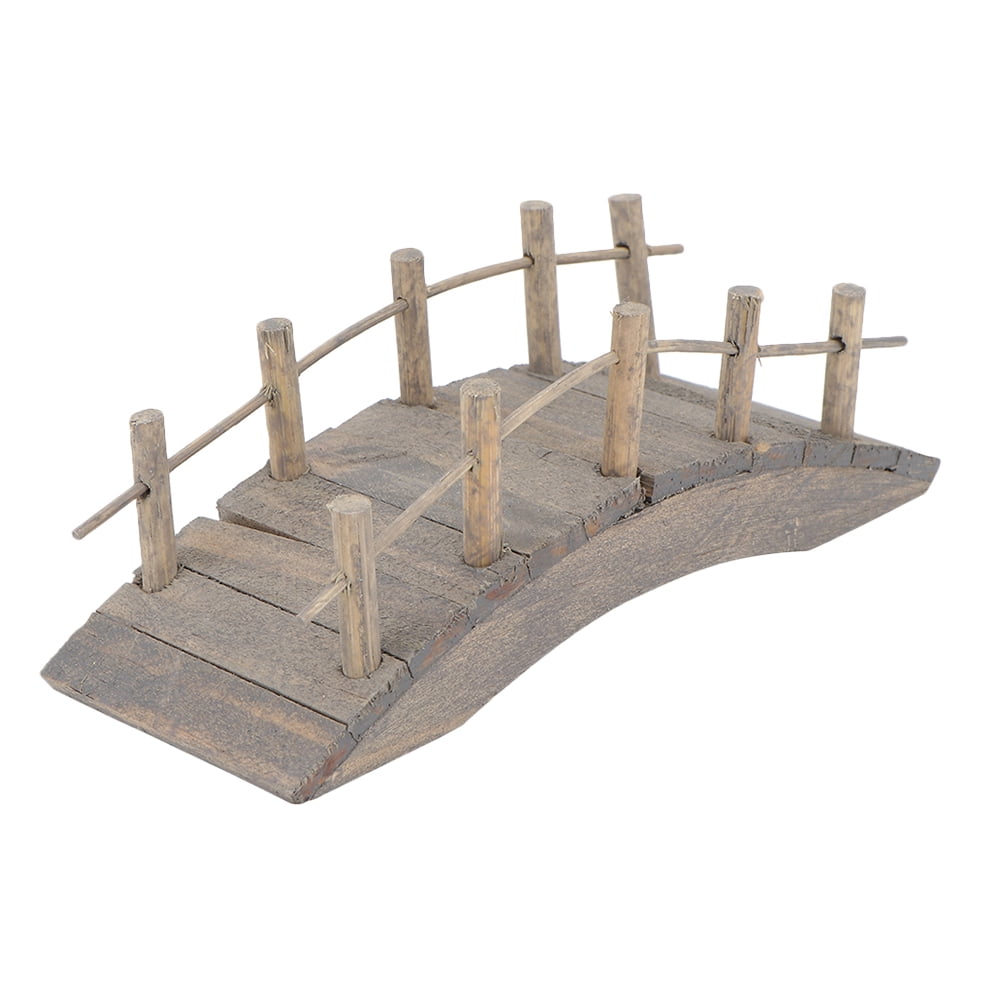 SEWCHICS Wooden Garden Bridge Small Outdoor Arch Bridge Decorative Wood ...