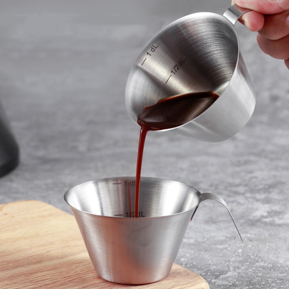 SEWCHICS Espresso Measuring Cup Stainless Steel Silver for Kitchen Use ...