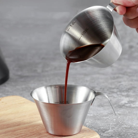 SEWCHICS Espresso Measuring Cup Stainless Steel Silver for Kitchen Use ...