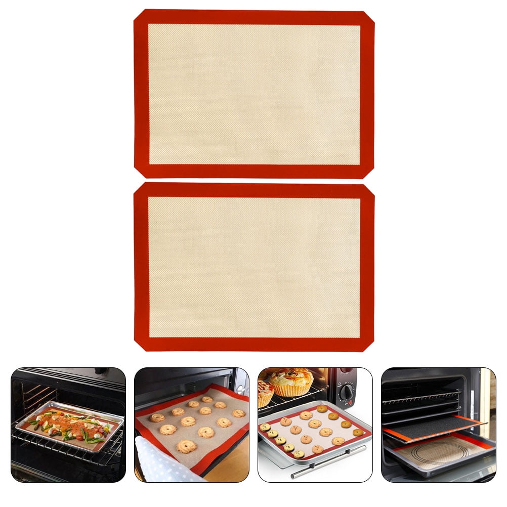 SEWCHICS Thick Red Silicone Baking Mat Nonstick Kitchen Supply 2Pcs ...