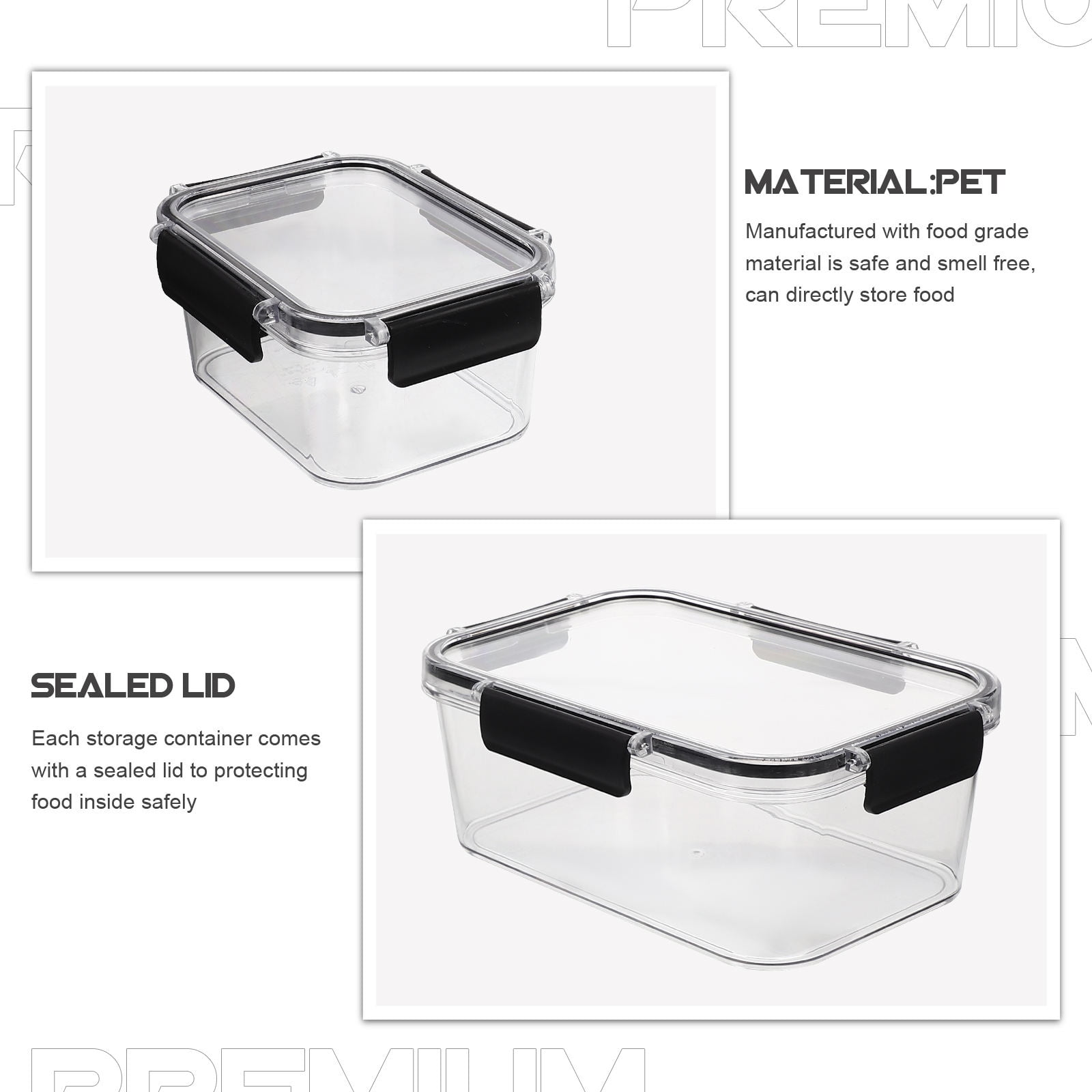 SEWCHICS Freezer Food Container Plastic 2Pcs 8X5.5X3in - Walmart.com