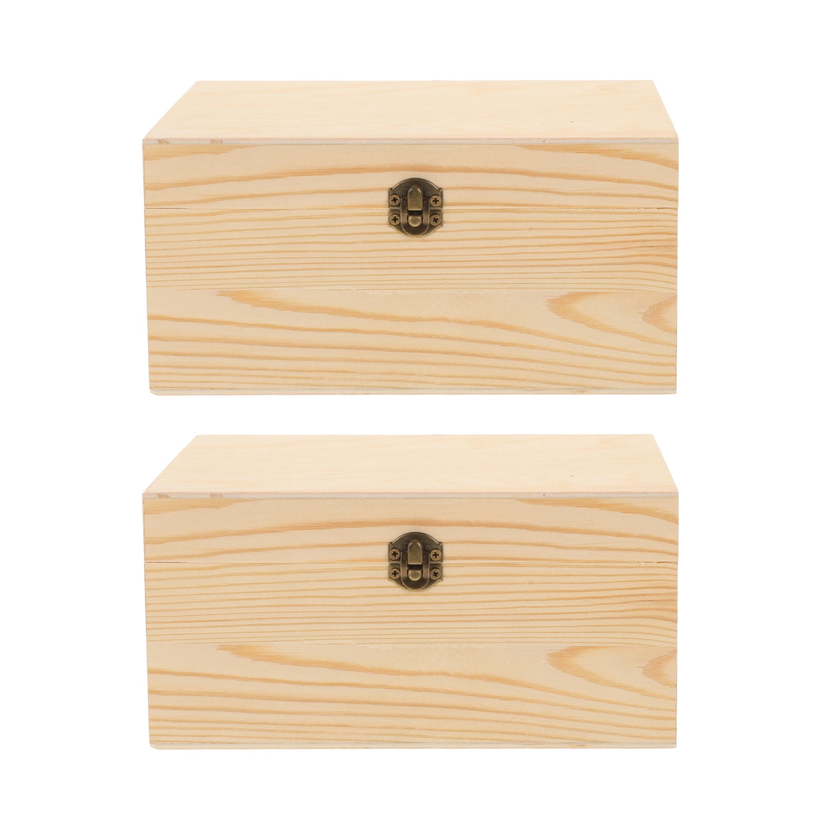 SEWCHICS Small Jewelry Box Rectangular Trinket Box Wood 2Pcs 7.86X5 ...