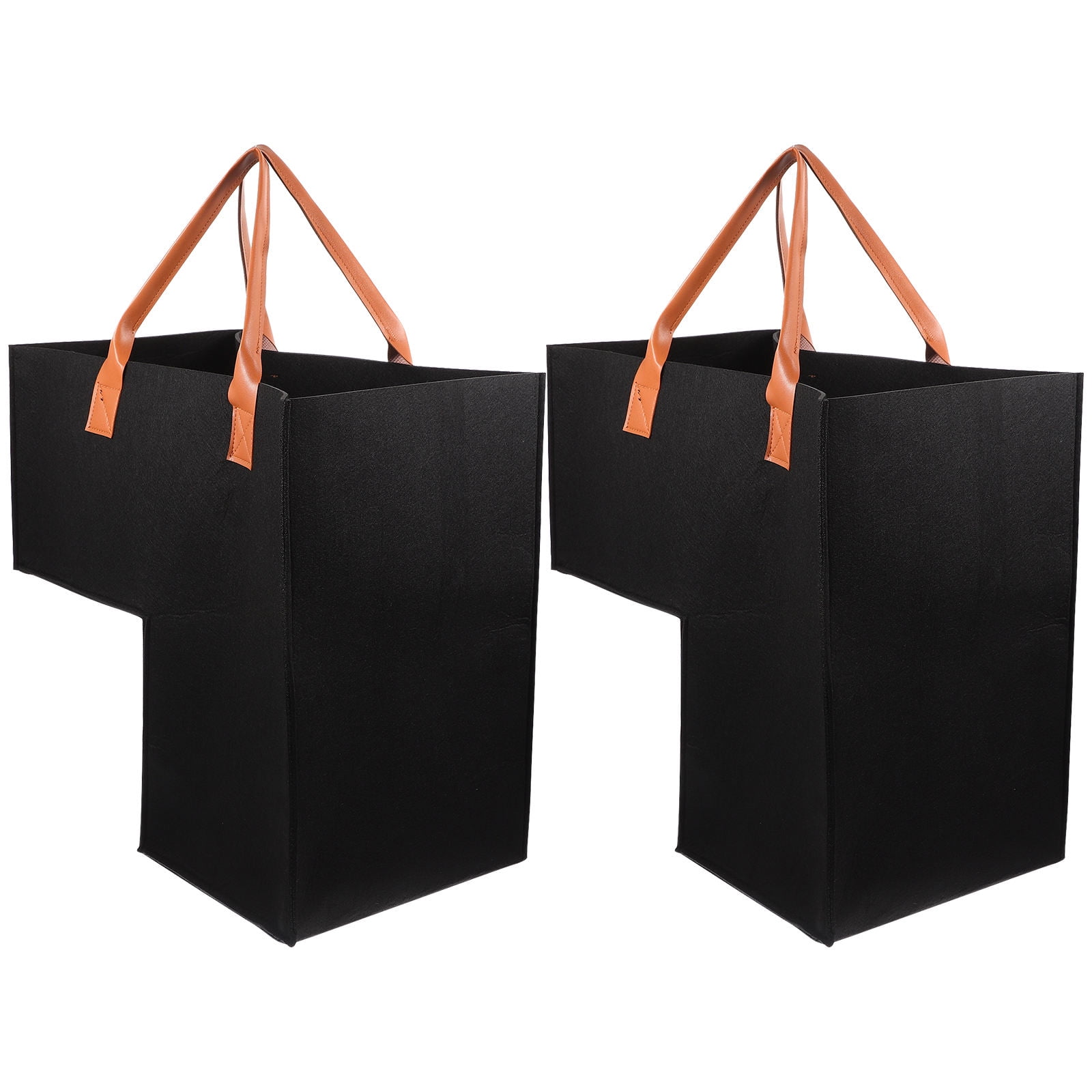 SEWCHICS Premium Black Felt L-Shaped Laundry Hamper Set 2 Pieces Home ...