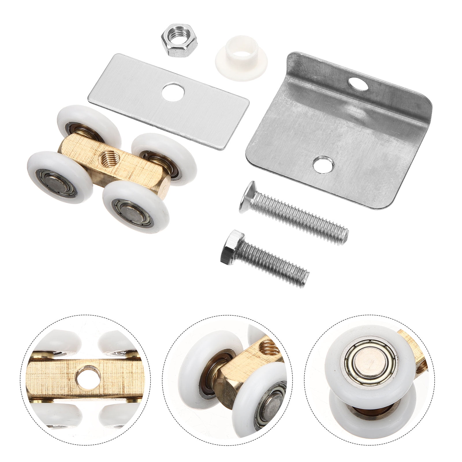 SEWCHICS 2 Sets Replacement Hardware Rollers Copper Wheel Trolley ...