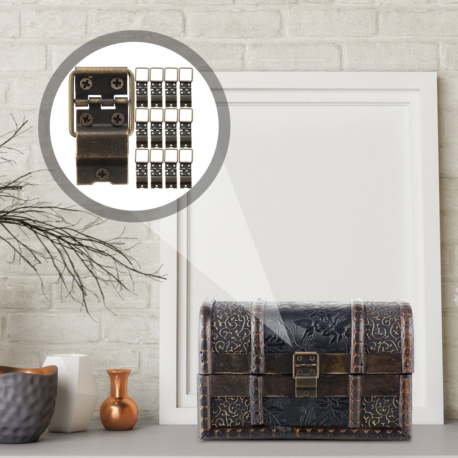 SEWCHICS 30Pcs Mini Iron Hinges Retro Style for Jewelry Box Wooden ...