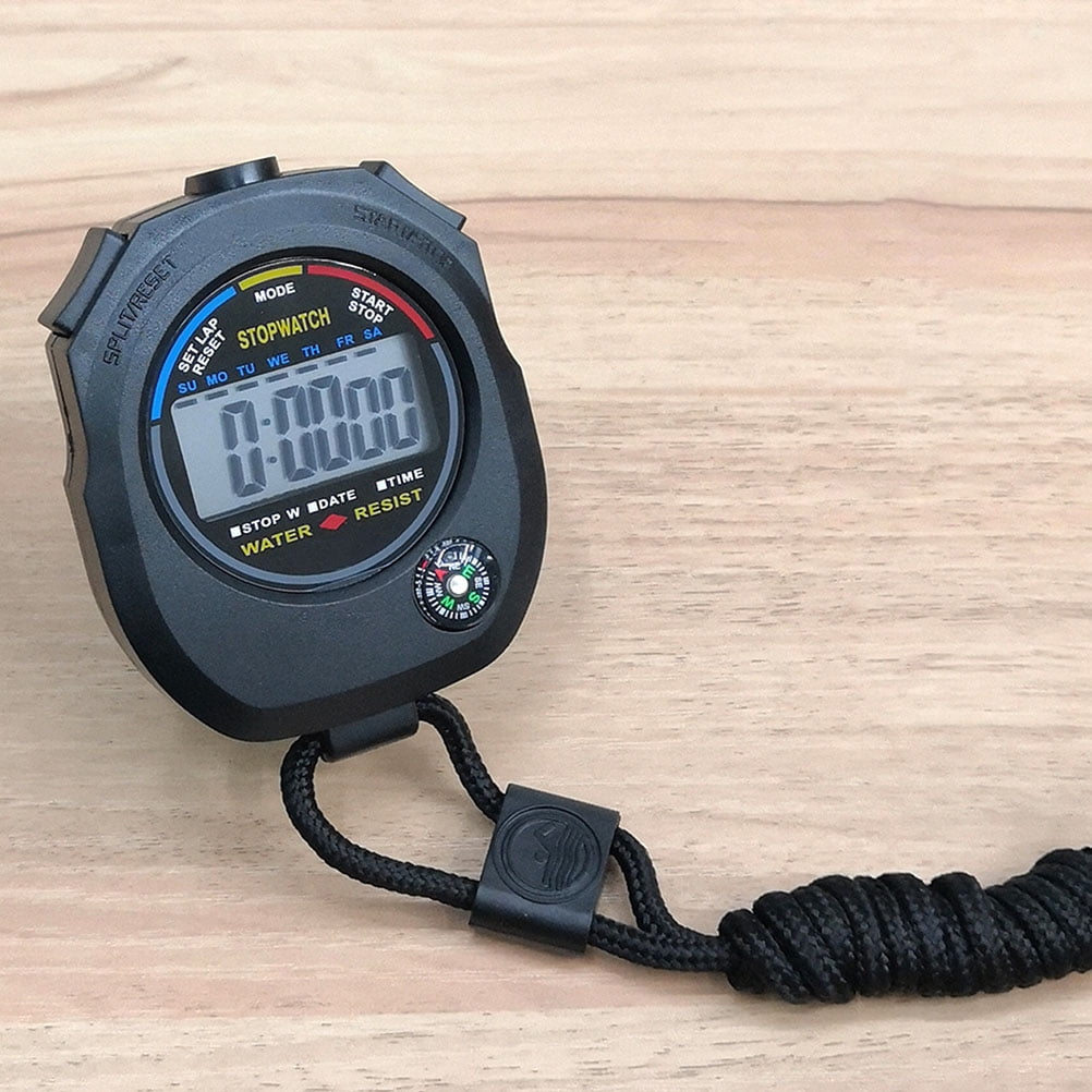 SEWCHICS 3-Pack Black Electronic Stopwatch Set Lightweight Sports Timer ...