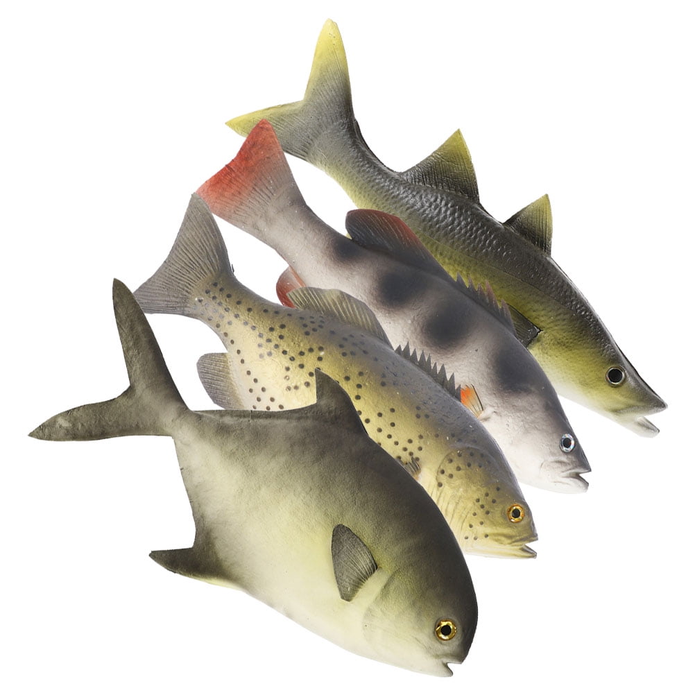 SEWCHICS 4pcs Fake Fish Realistic Fish Toy Artificial Fish Mode Small ...