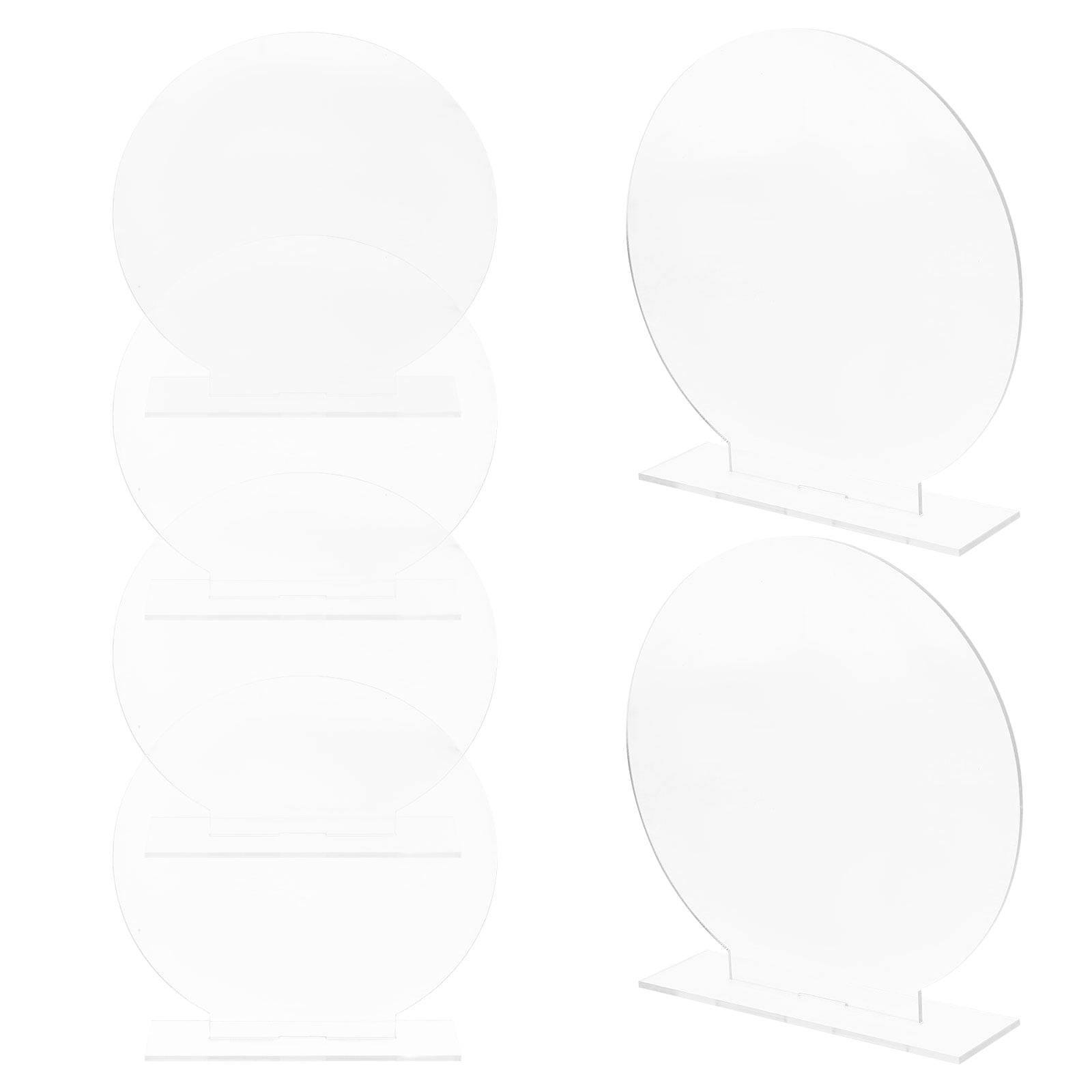 SEWCHICS 6 Sets Table Number Stand Acrylic Round Simple Design Diy For ...