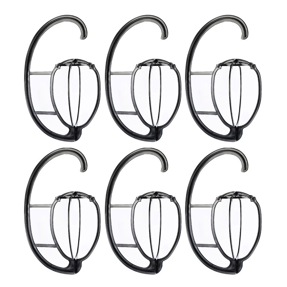 SEWCHICS Hair Extensions Hanger Wig Display Stand Black PP Plastic 6Pcs ...