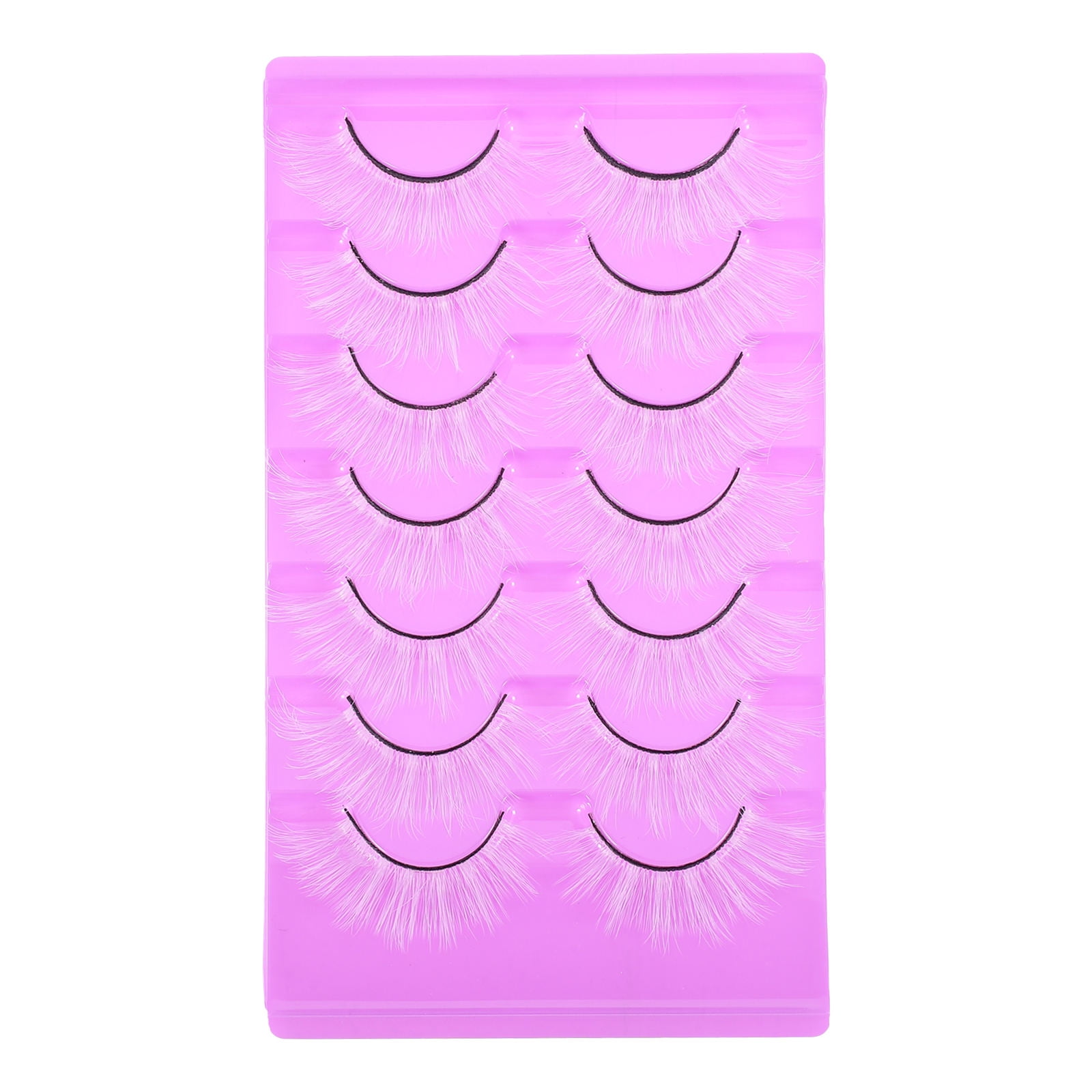 SEWCHICS 7Pairs False Eyelashes White Faux Lashes for Cosplay Party ...