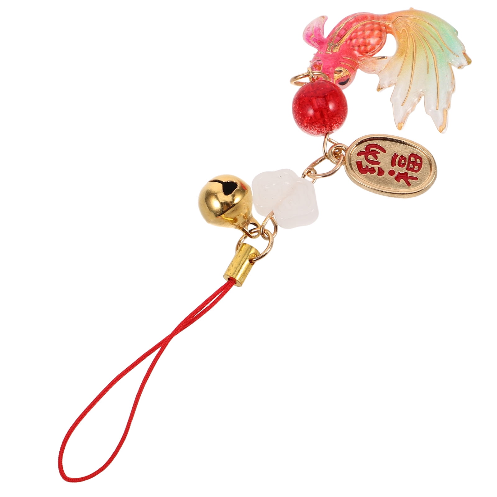 SEWCHICS Handmade Red Fish Keychain Pendant Charm, Ancient Chinese ...