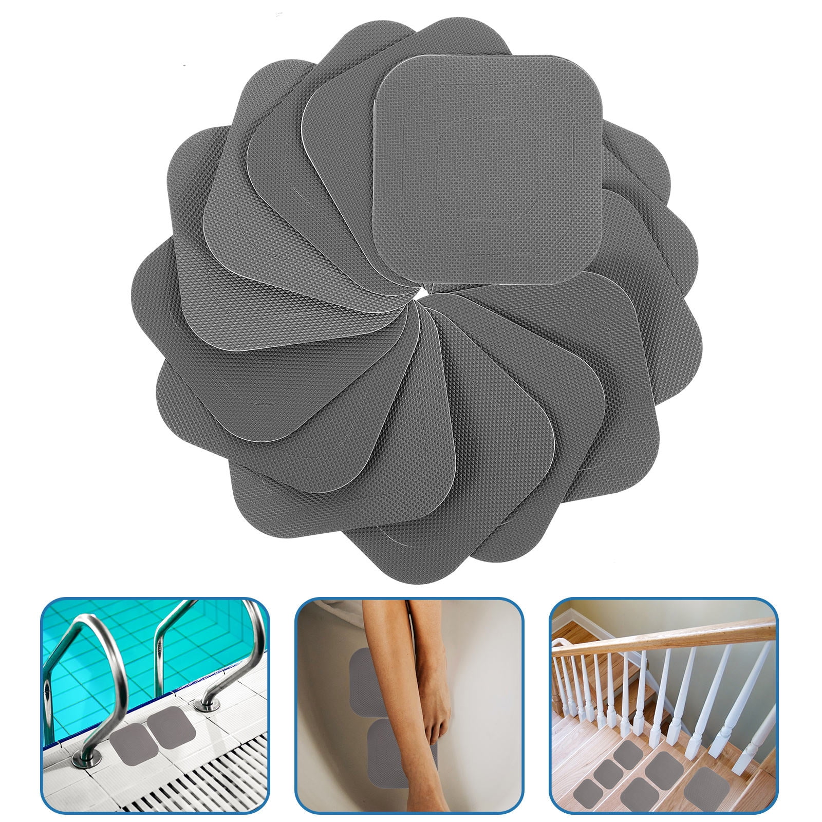 SEWCHICS Bath Grip Stickers 20Pcs Grey PEVA for Slippery Tiles in ...
