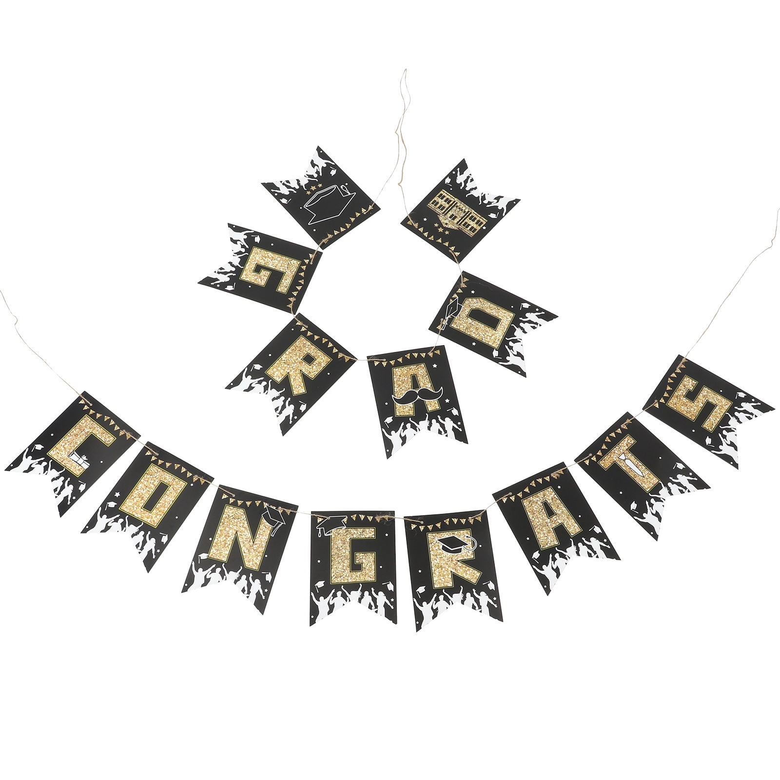 SEWCHICS Graduation Background Banner Black Paper 7.07X5.11Inch For ...