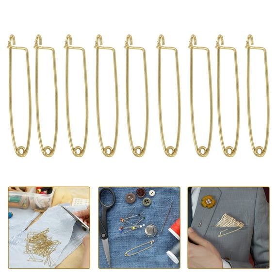 SEWCHICS P-Shaped Safety Pins 50Set for Crafting and Everyday Use Metal ...