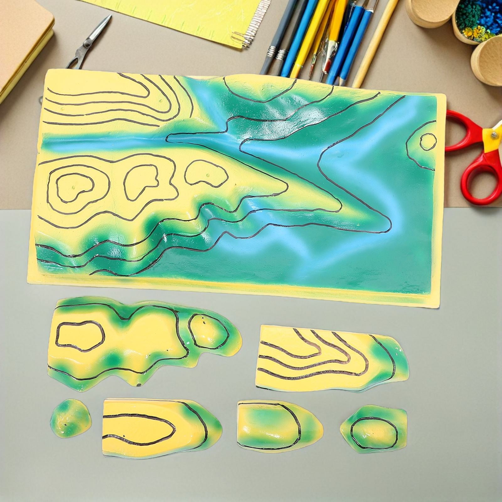 SEWCHICS Plastic Terrain Contour Map Model for Geography Lessons with ...