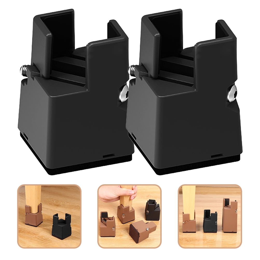 SEWCHICS Platform Bed Risers 2Pcs Black Steel Rectangular for Furniture ...