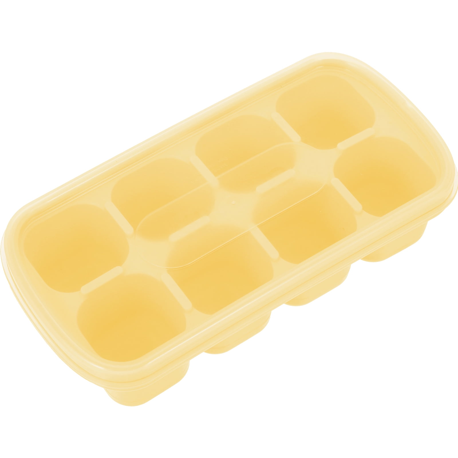 SEWCHICS Square Ice Cube Tray 1Pack Yellow PP TPE for Non-stick and Easy Release in Home ...