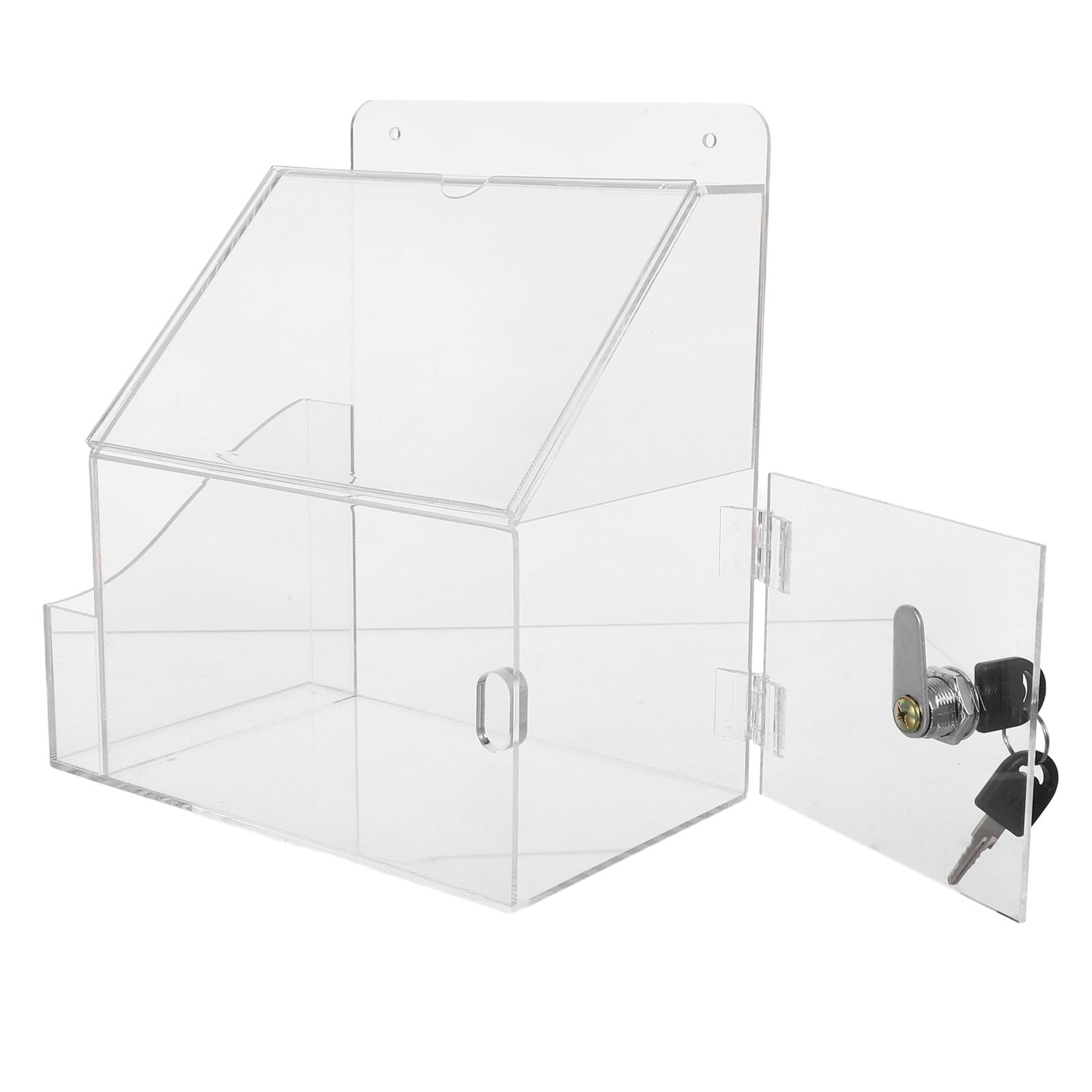SEWCHICS Clear Money Collection Box Lock for Office Fundraising ...