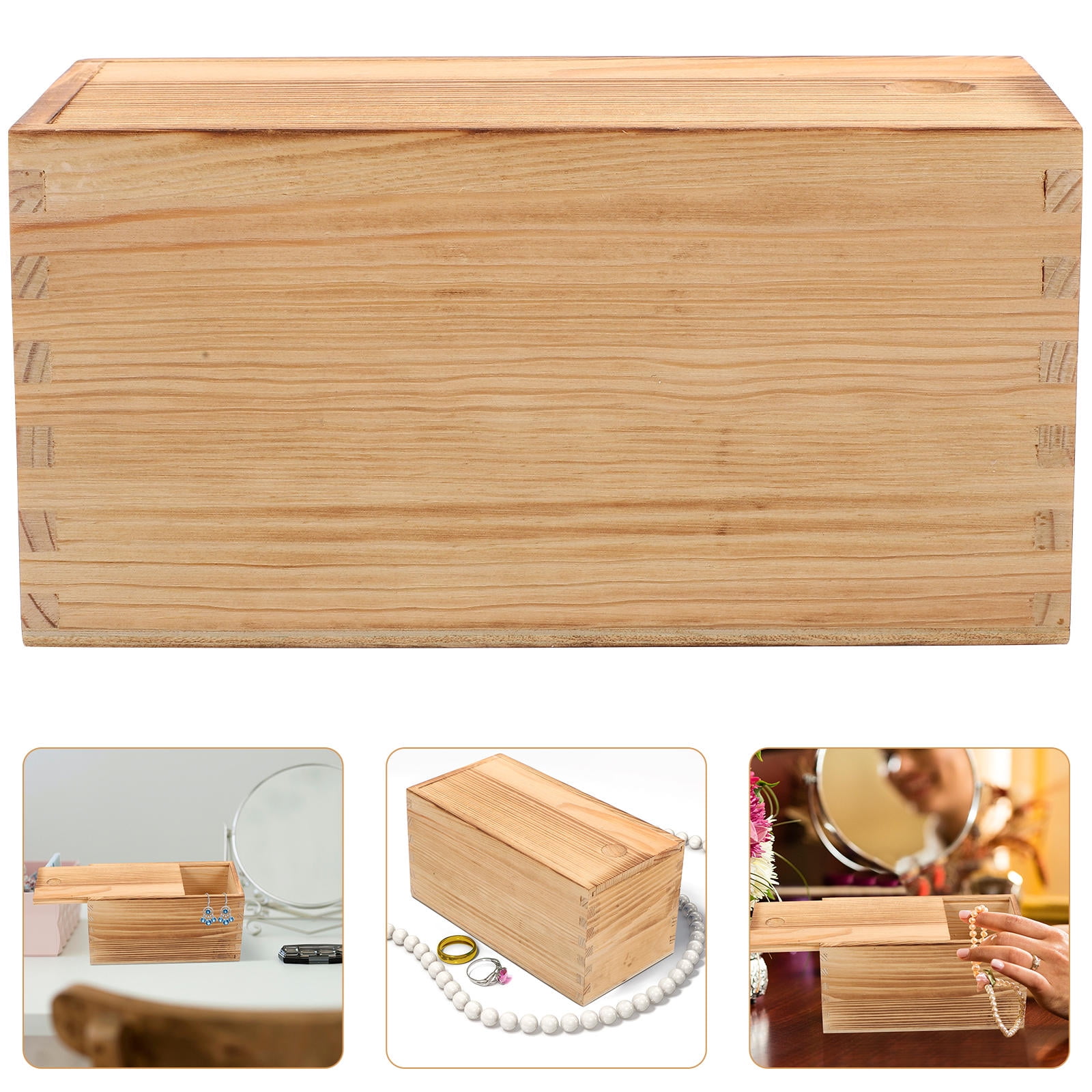 SEWCHICS Aufbewahrungsbox Vintage Wood Storage Box Rectangular 1Pack ...