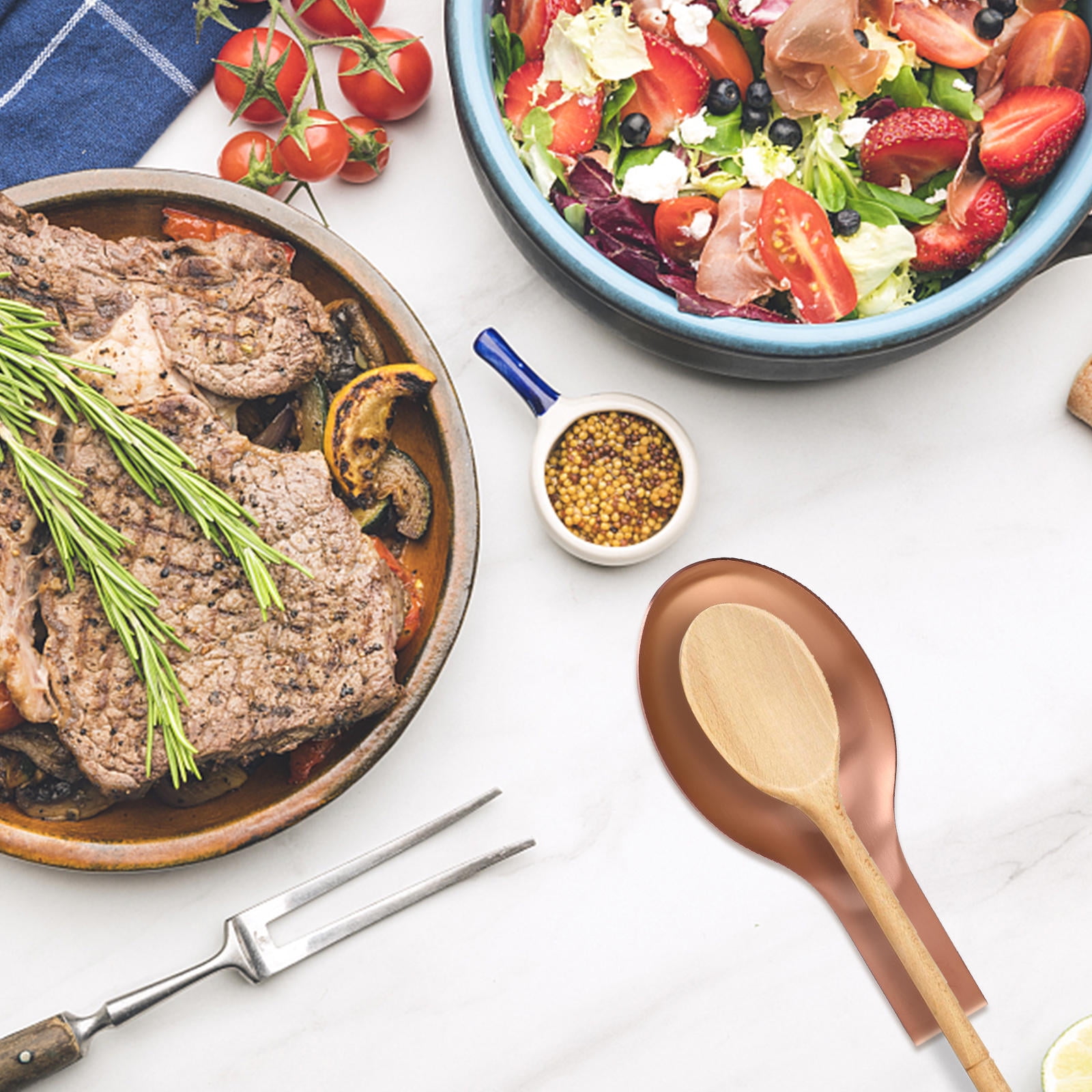 SEWOART Kitchen Accessories Golden Stainless Steel 1Set Rectangular ...